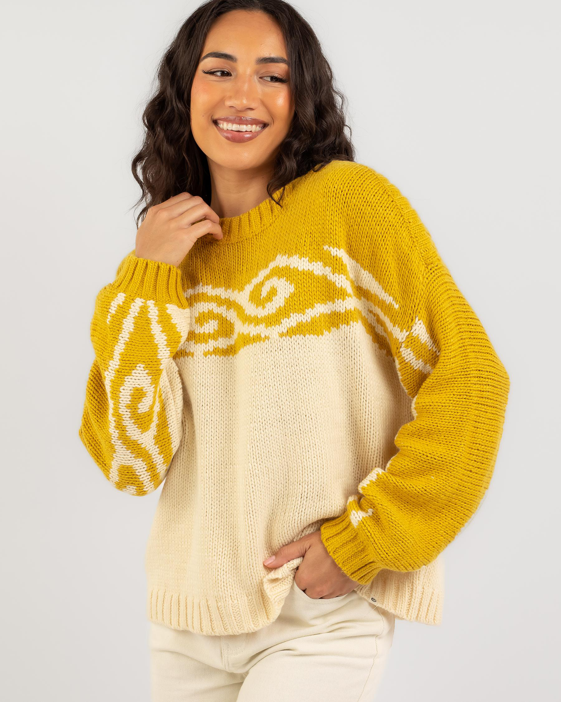 Shop Rip Curl Cosmic II Sweater In Gold - Fast Shipping & Easy Returns ...