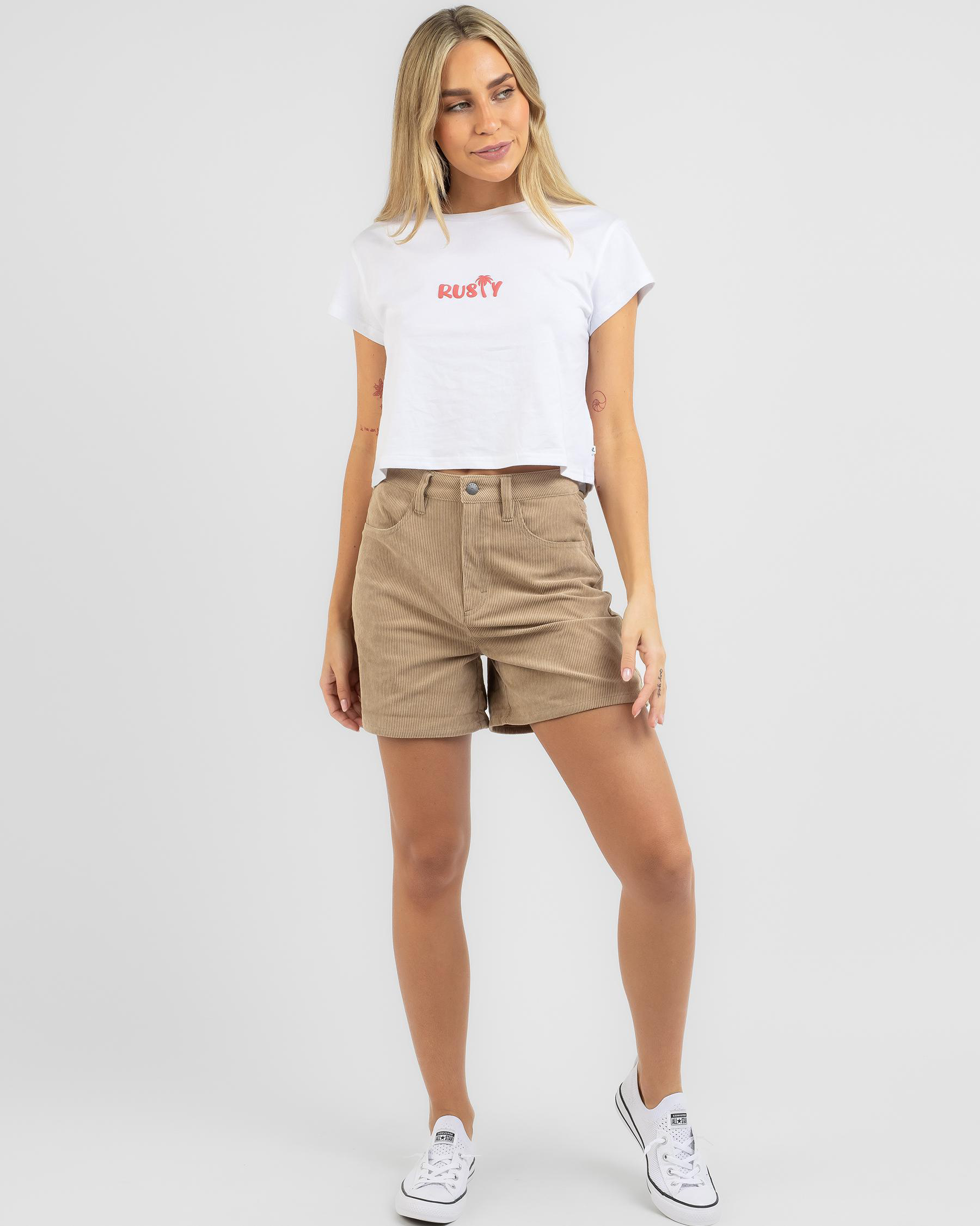Shop Rusty Rena Cord Shorts In Oatmeal - Fast Shipping & Easy Returns ...