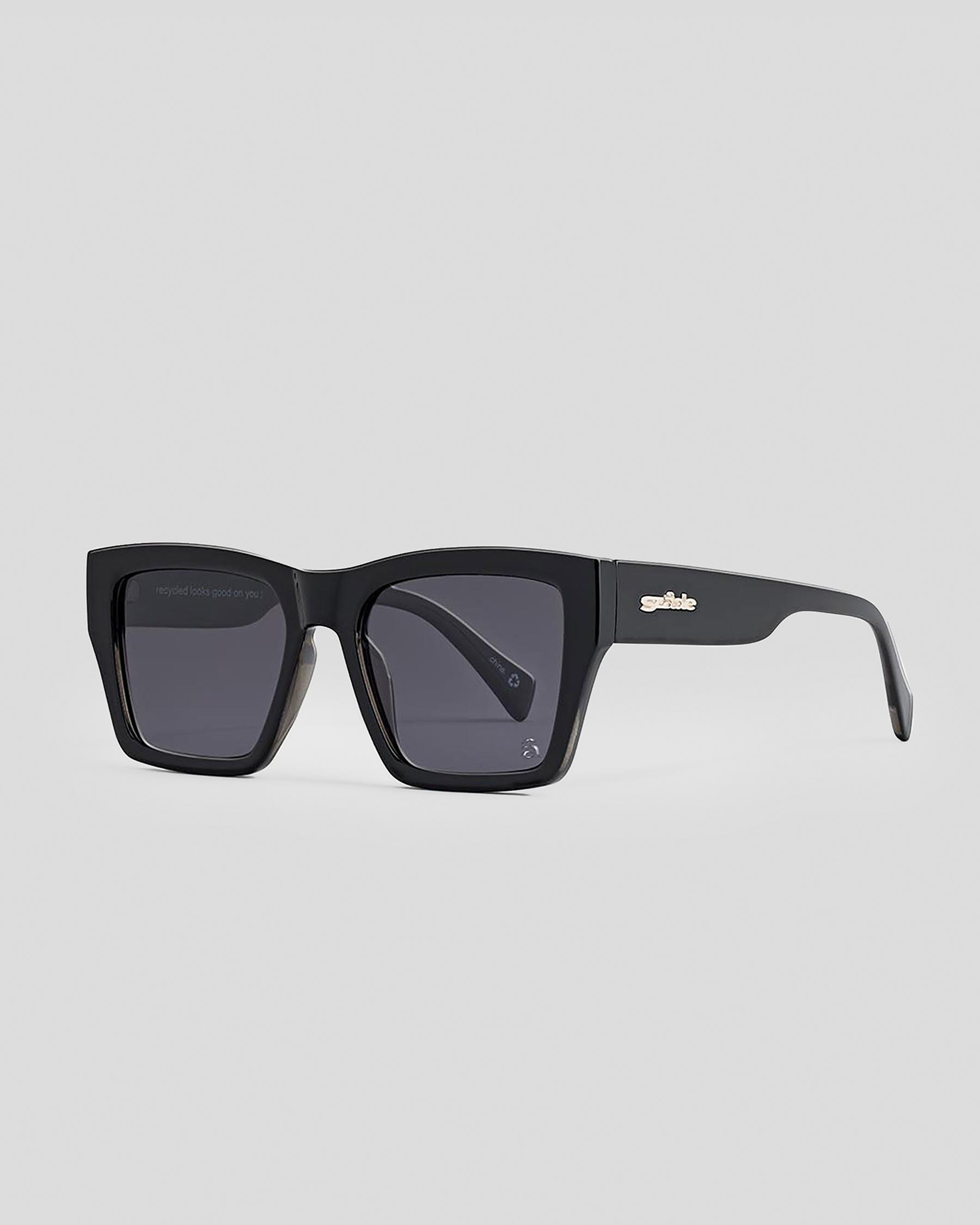 Shop Szade Eyewear Sharp Polarised Sunglasses In Elysium Double Black ...