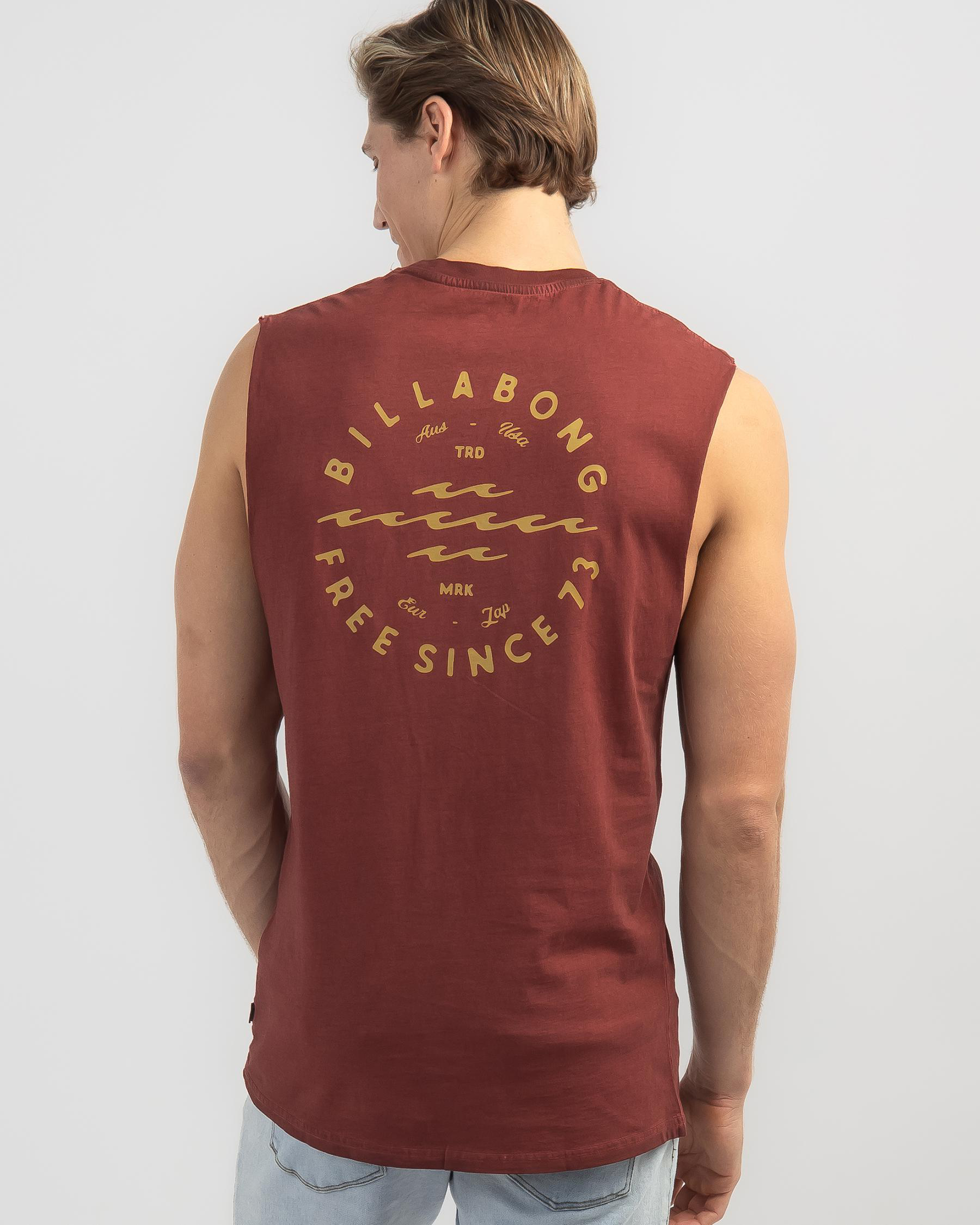 Shop Billabong Big Wave Daz Muscle Tank In Brick - Fast Shipping & Easy ...
