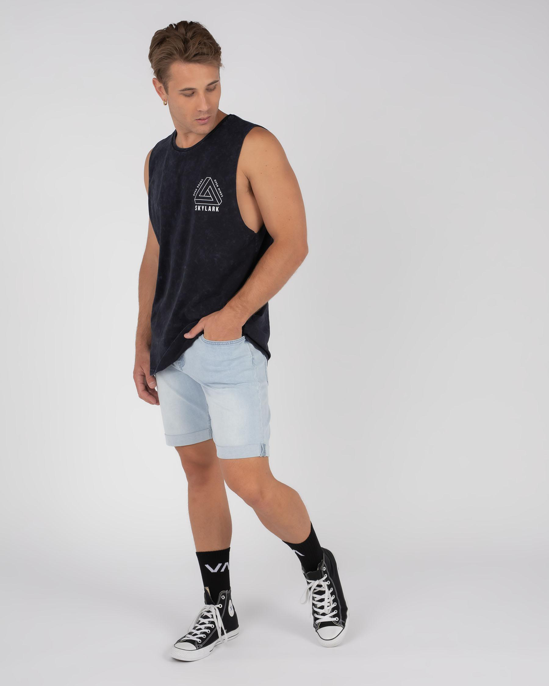 Shop Skylark Breach Muscle Tank In Navy Acid - Fast Shipping & Easy ...