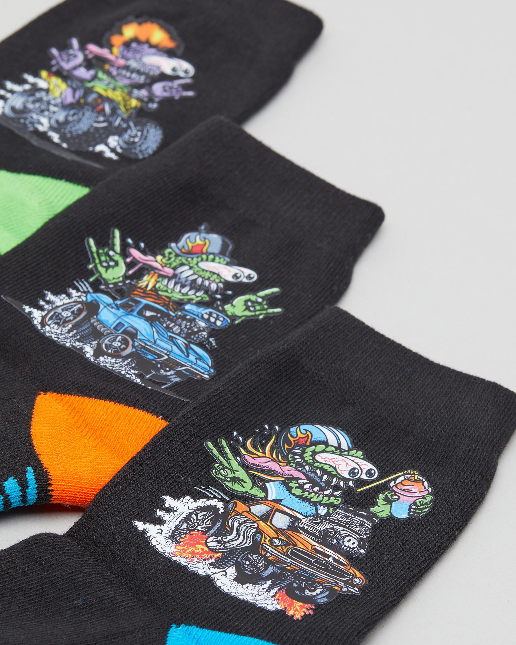 Shop Sanction Boys' Burnout Socks 3 Pack In Multi - Fast Shipping ...