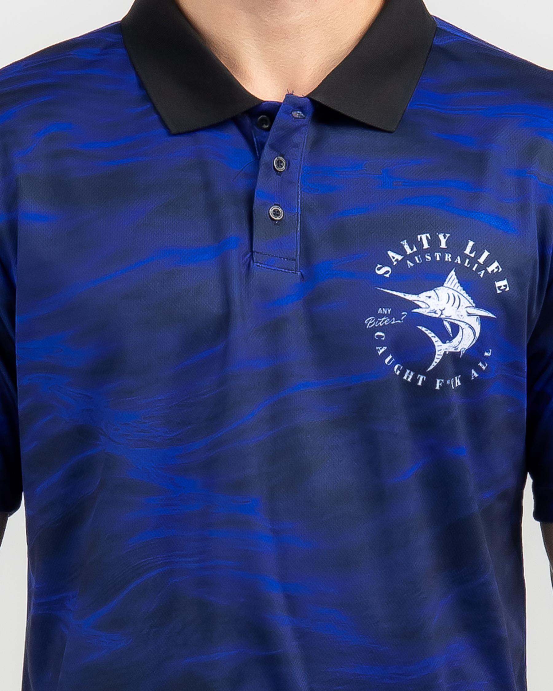 Shop Salty Life Any Bites Polo Shirt In Black - Fast Shipping & Easy ...