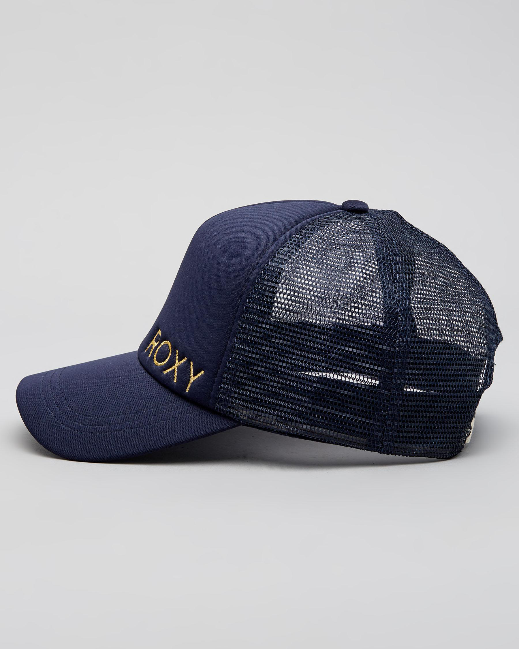 Shop Roxy Girls' Finishline 2 Trucker Cap In Mood Indigo - Fast ...
