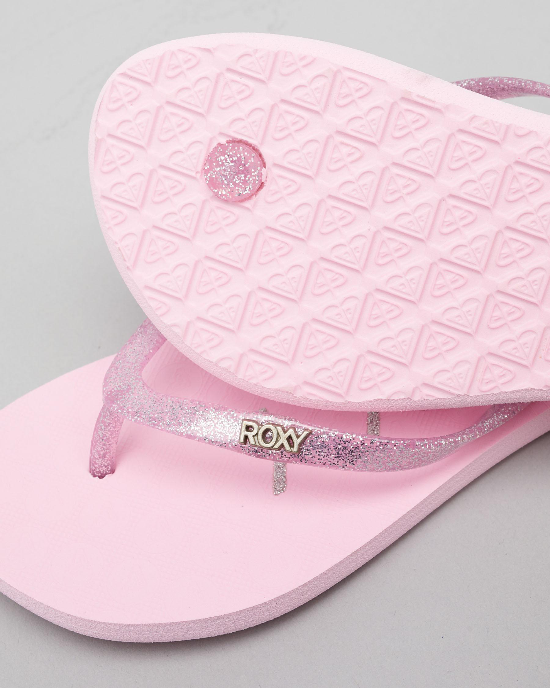 Shop Roxy Girls' Viva Sparkle Thongs In Pink - Fast Shipping & Easy Returns - City Beach Australia
