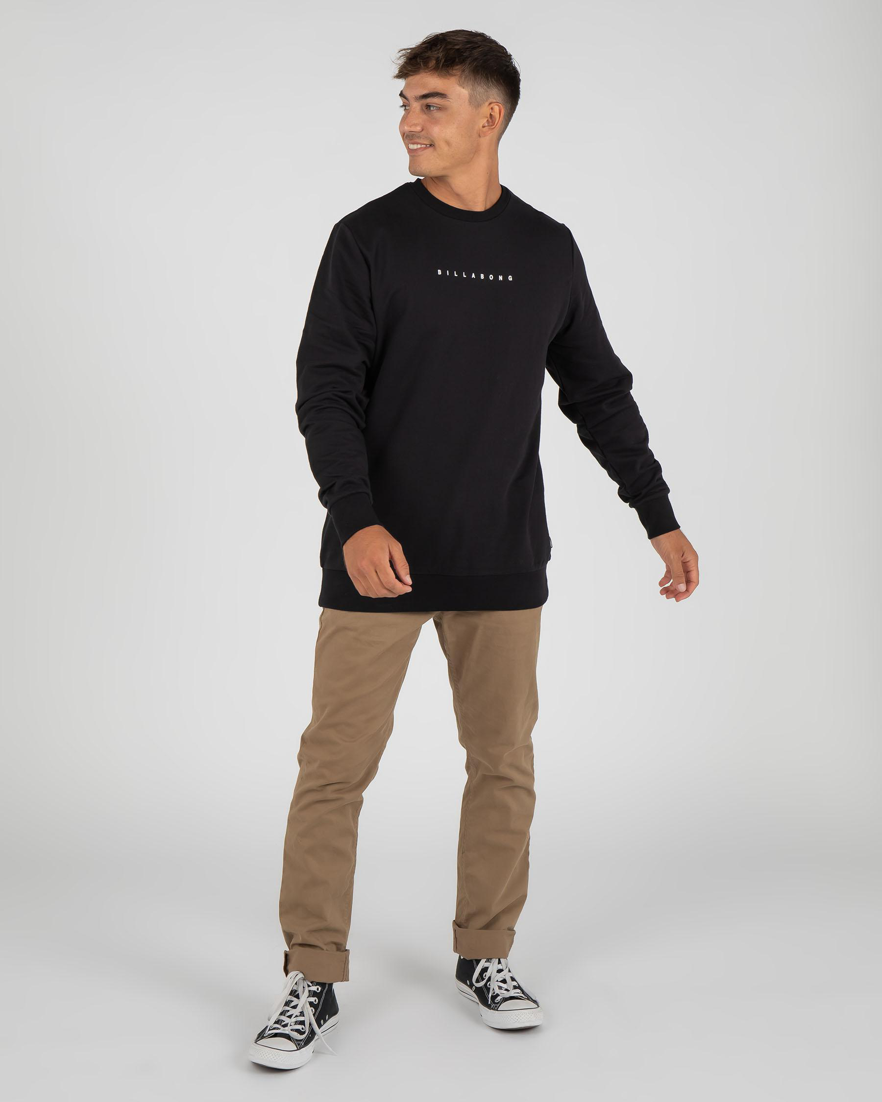 Shop Billabong Smitty Crew Neck Sweatshirt In Black - Fast Shipping ...