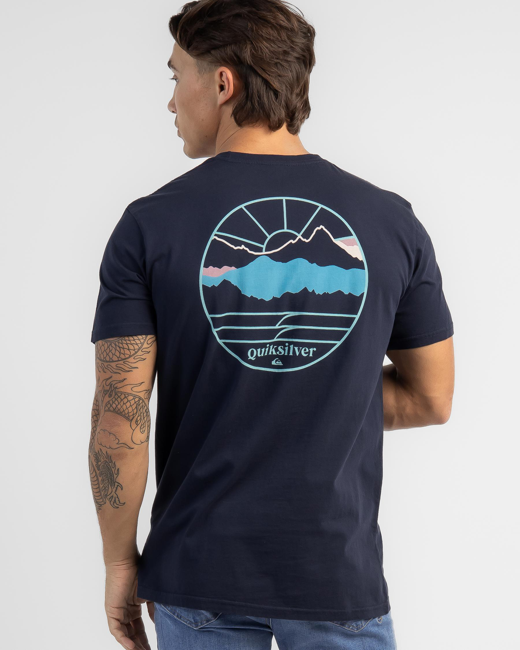 Quiksilver Low Rising T-Shirt In Navy Blazer - FREE* Shipping & Easy ...