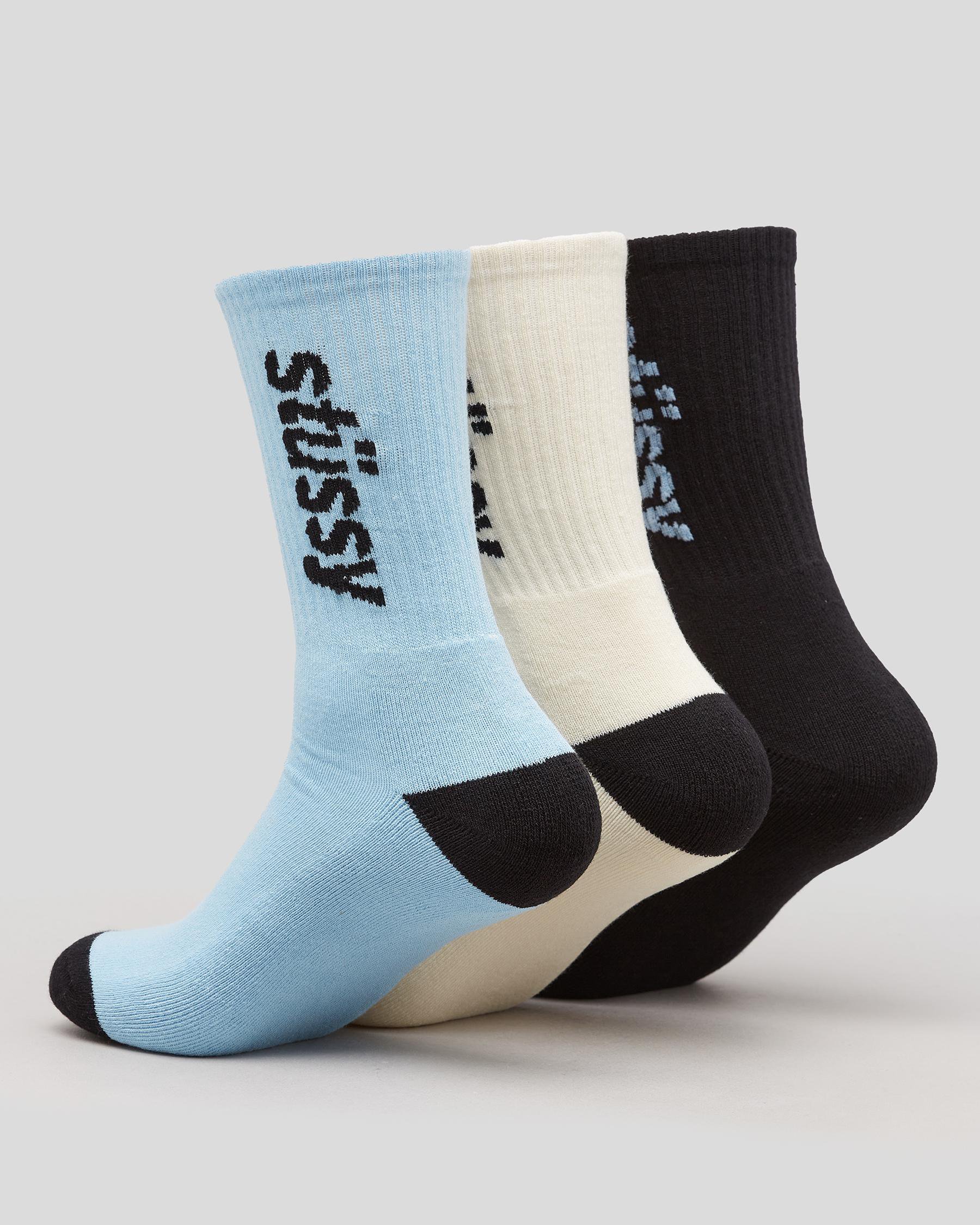 Shop Stussy Vertical Socks 3 Pack In Multi - Fast Shipping & Easy ...
