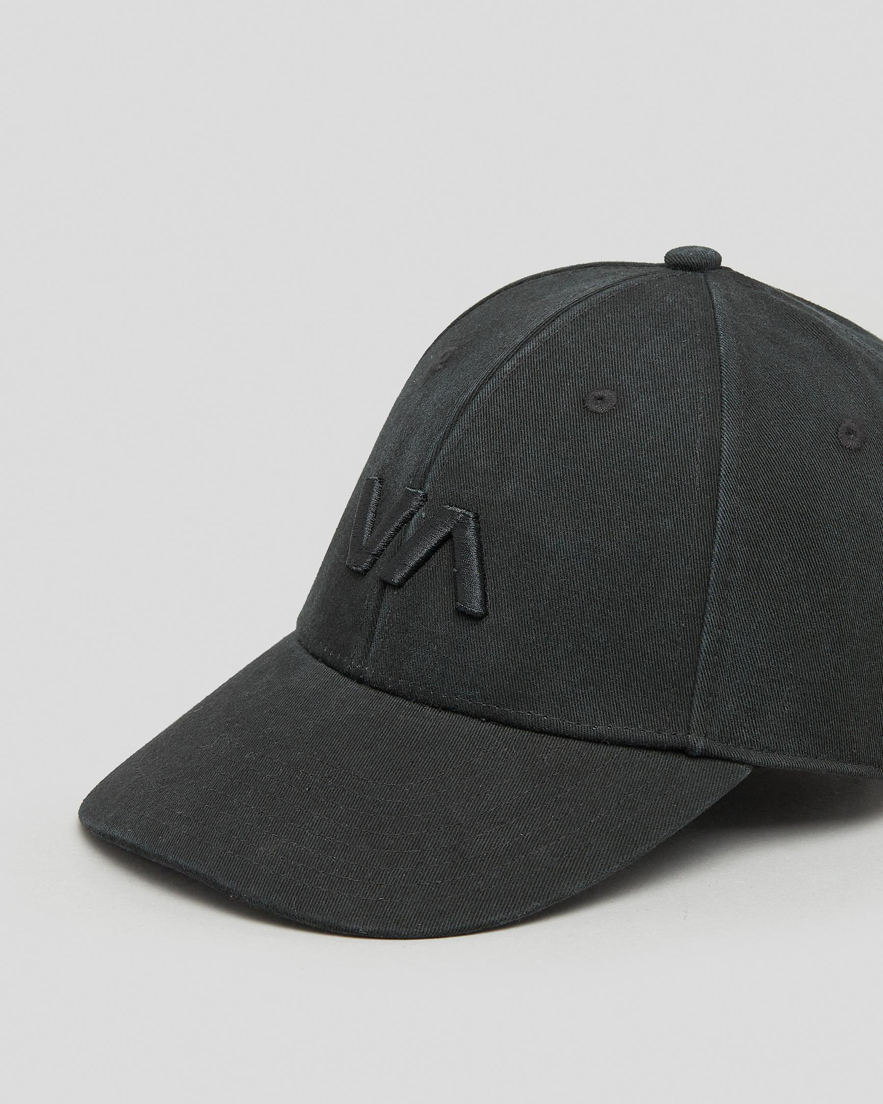 Shop RVCA VA Baseball Cap In Black - Fast Shipping & Easy Returns ...