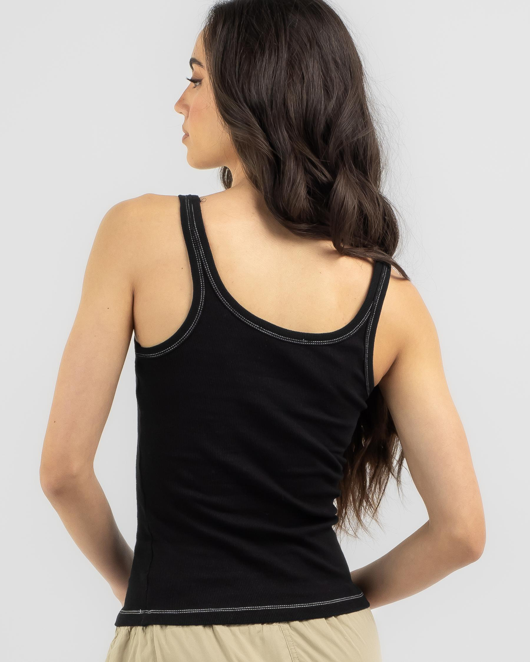 Shop Paper Heart Love Letter Basic Tank Top In Black - Fast Shipping ...