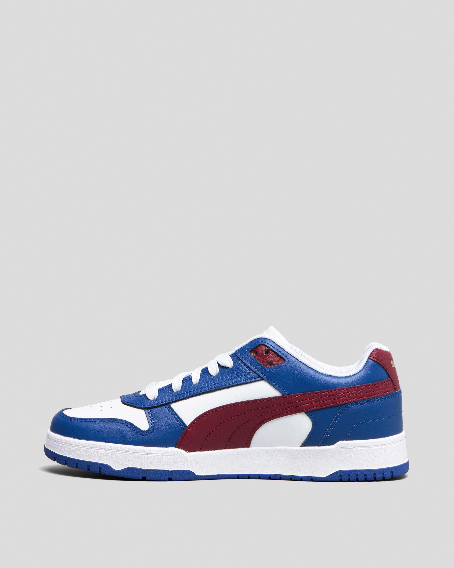Shop Puma Womens RBD Game Low Shoes In Puma White/team Regal Red/clyde ...