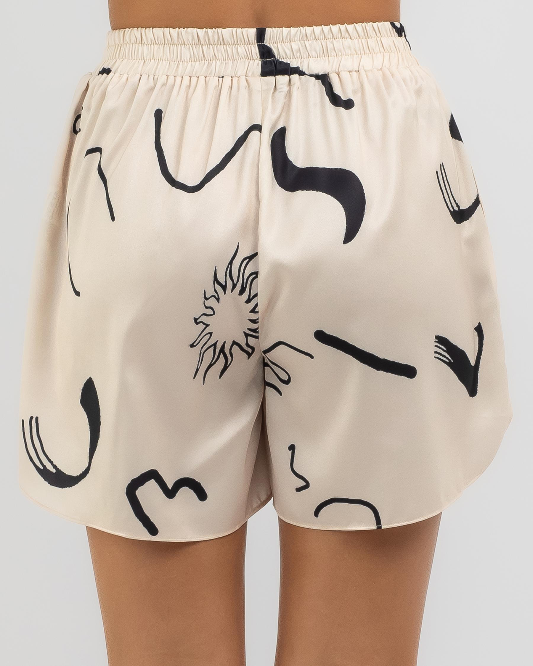 Shop YH & Co Amalfi Shorts In Champagne Black - Fast Shipping & Easy ...