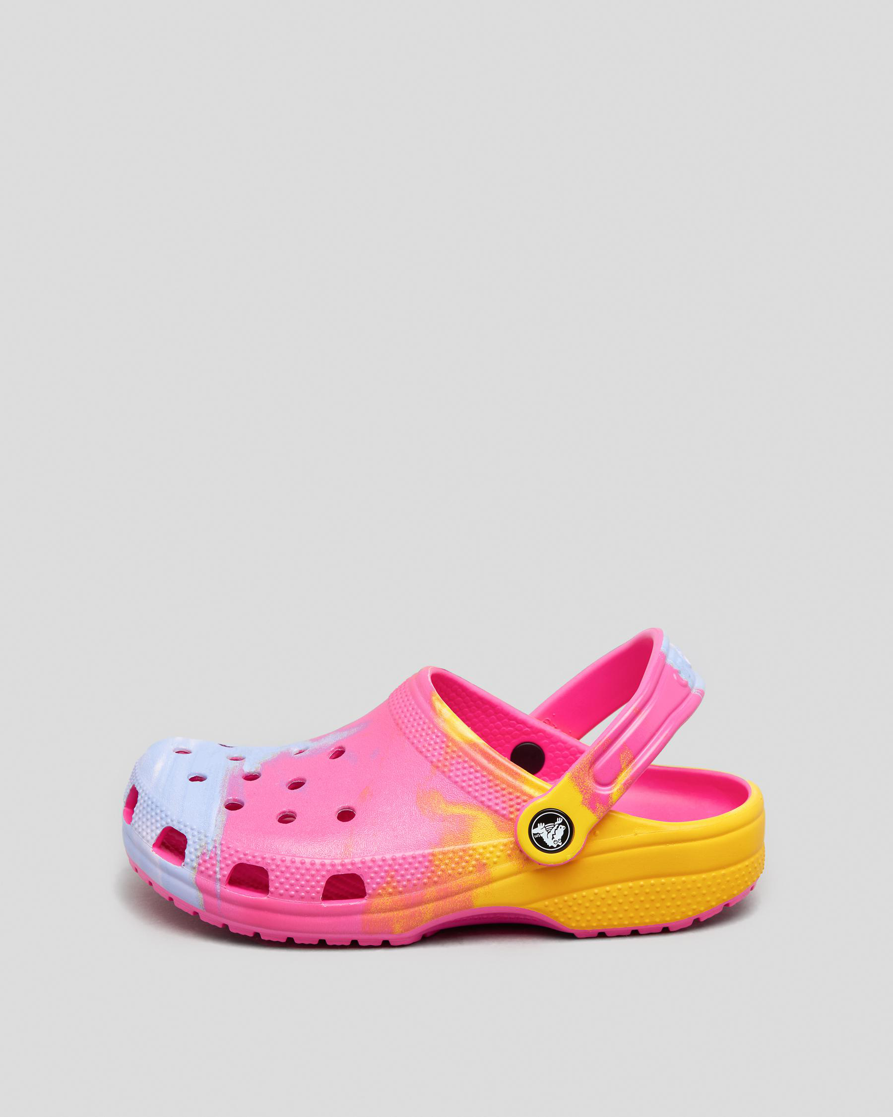 Shop Crocs Kids' Classic Ombre Clog Sandals In Juice/multi - Fast ...