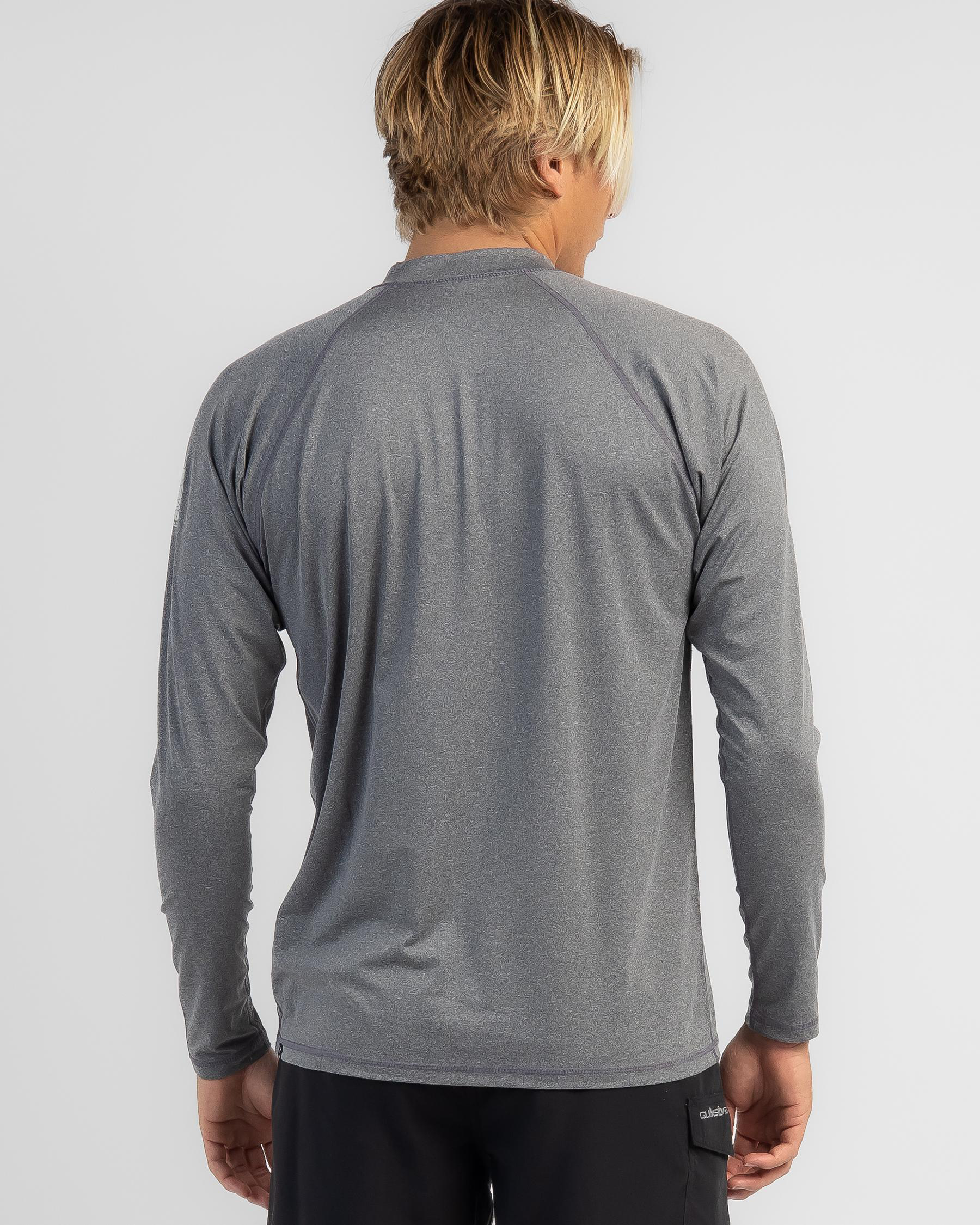 Shop Rip Curl Shockwaves Long Sleeve Rash Vest In Grey Marle - Fast ...