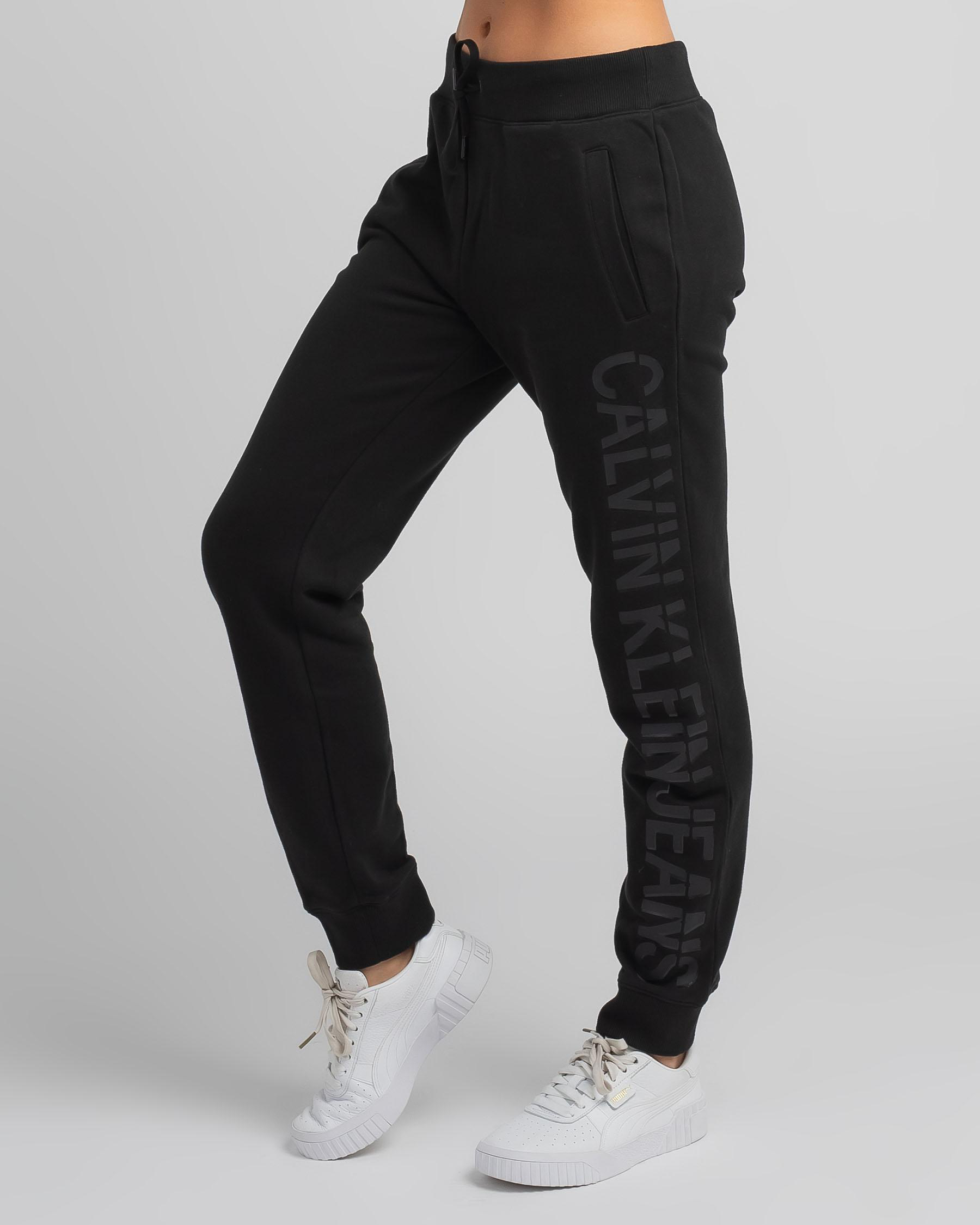 Shop Calvin Klein Institutional Logo Track Pants In Ck Black - Fast ...