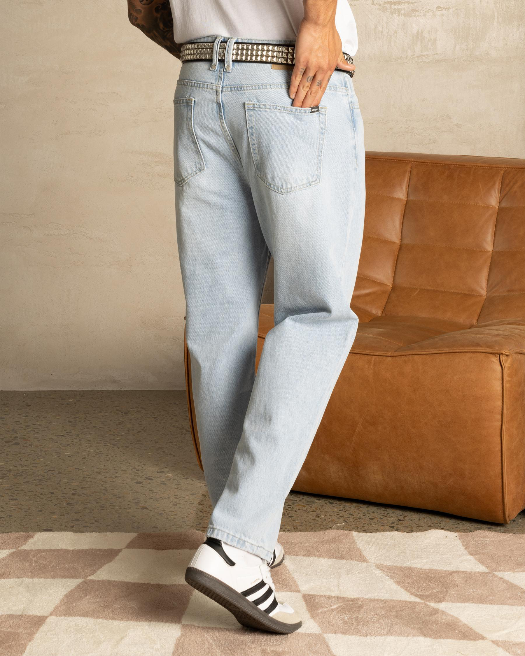 Shop Thrills Slacker Denim Jeans In Light Ash Blue - Fast Shipping ...