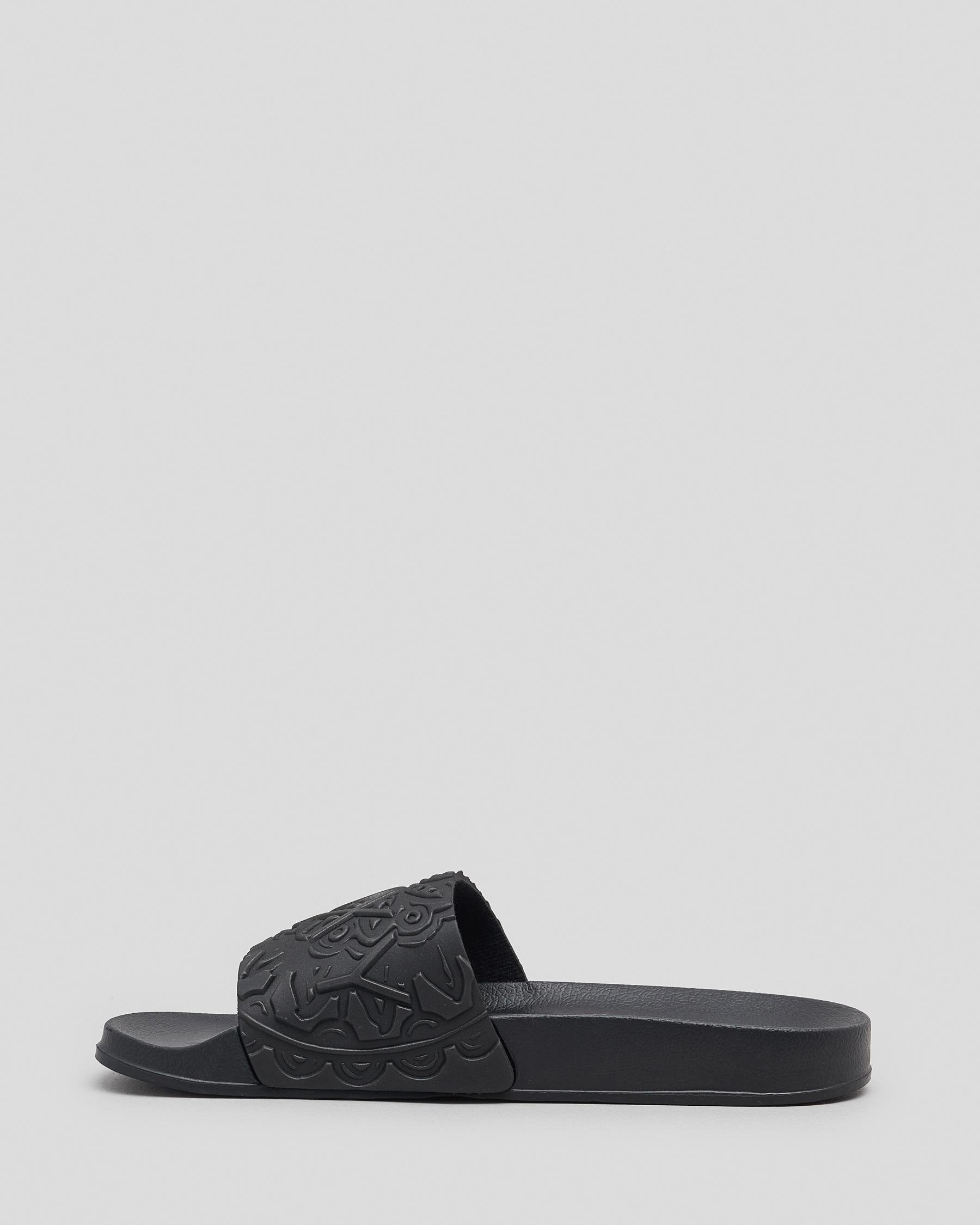 Shop Roxy Slippy Mandala Slide Sandals In Black - Fast Shipping & Easy ...
