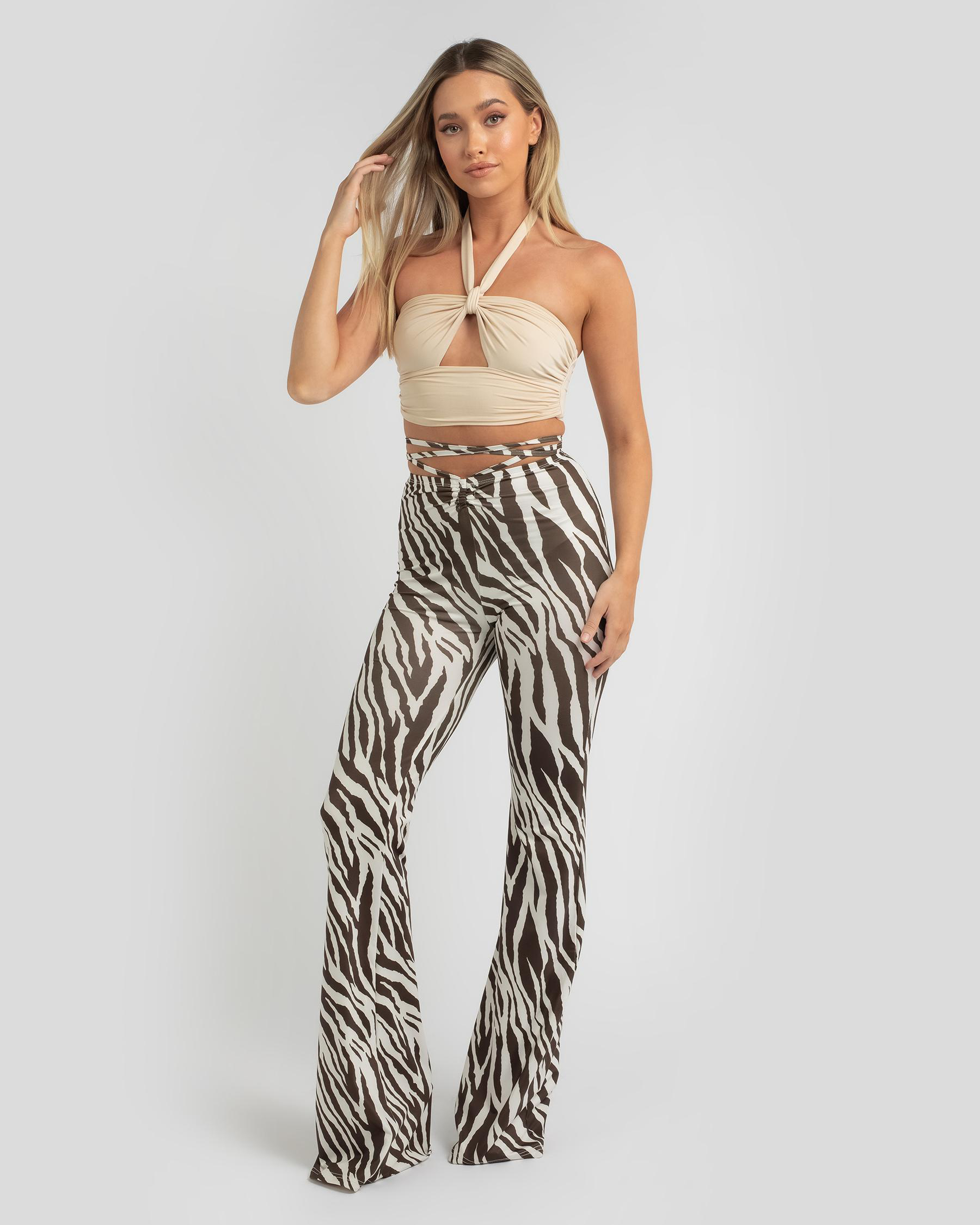 Shop Mooloola Date Night Halter Top In Buttercream - Fast Shipping ...