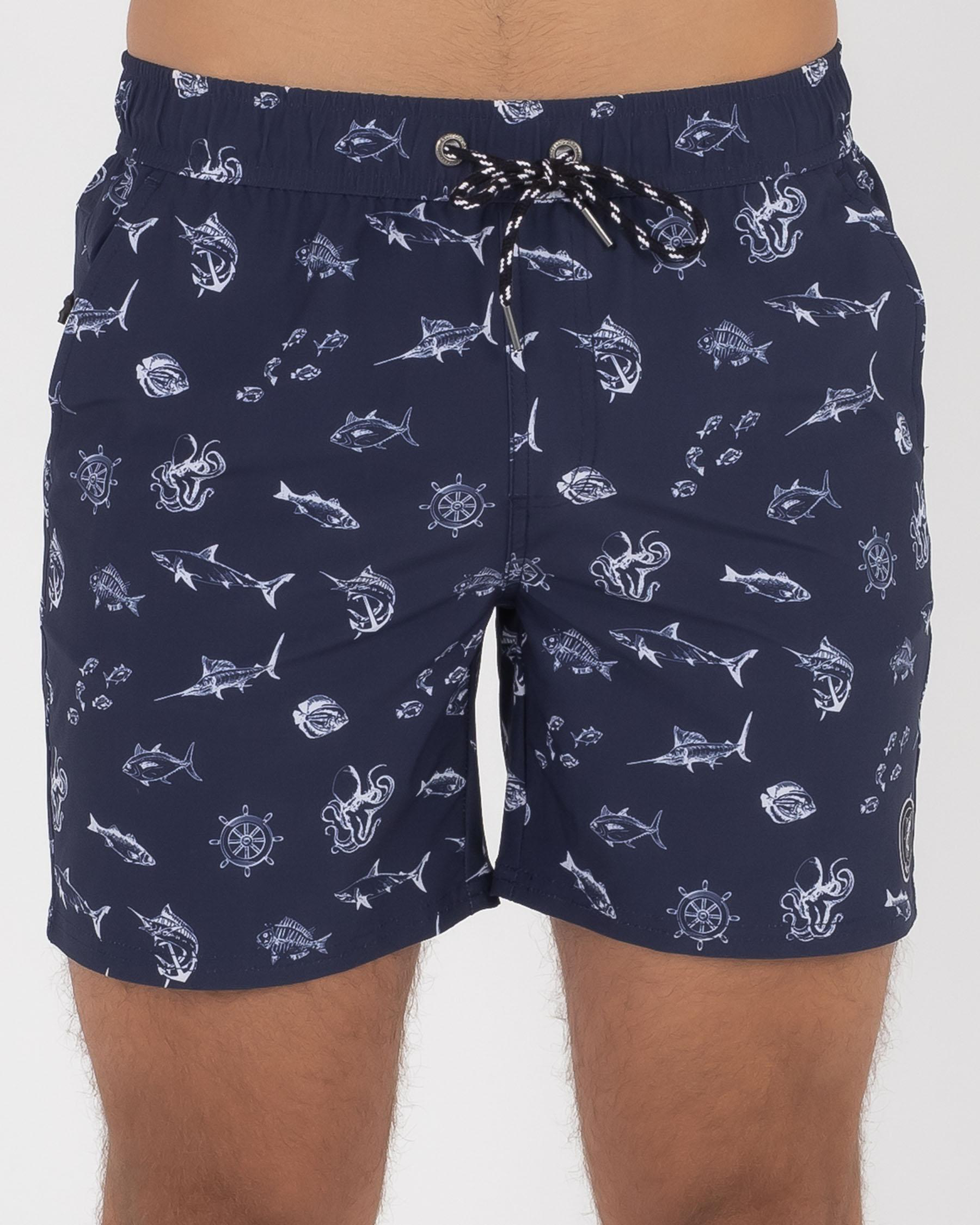 Salty Life Atlantis Mully Shorts In Navy - FREE* Shipping & Easy ...