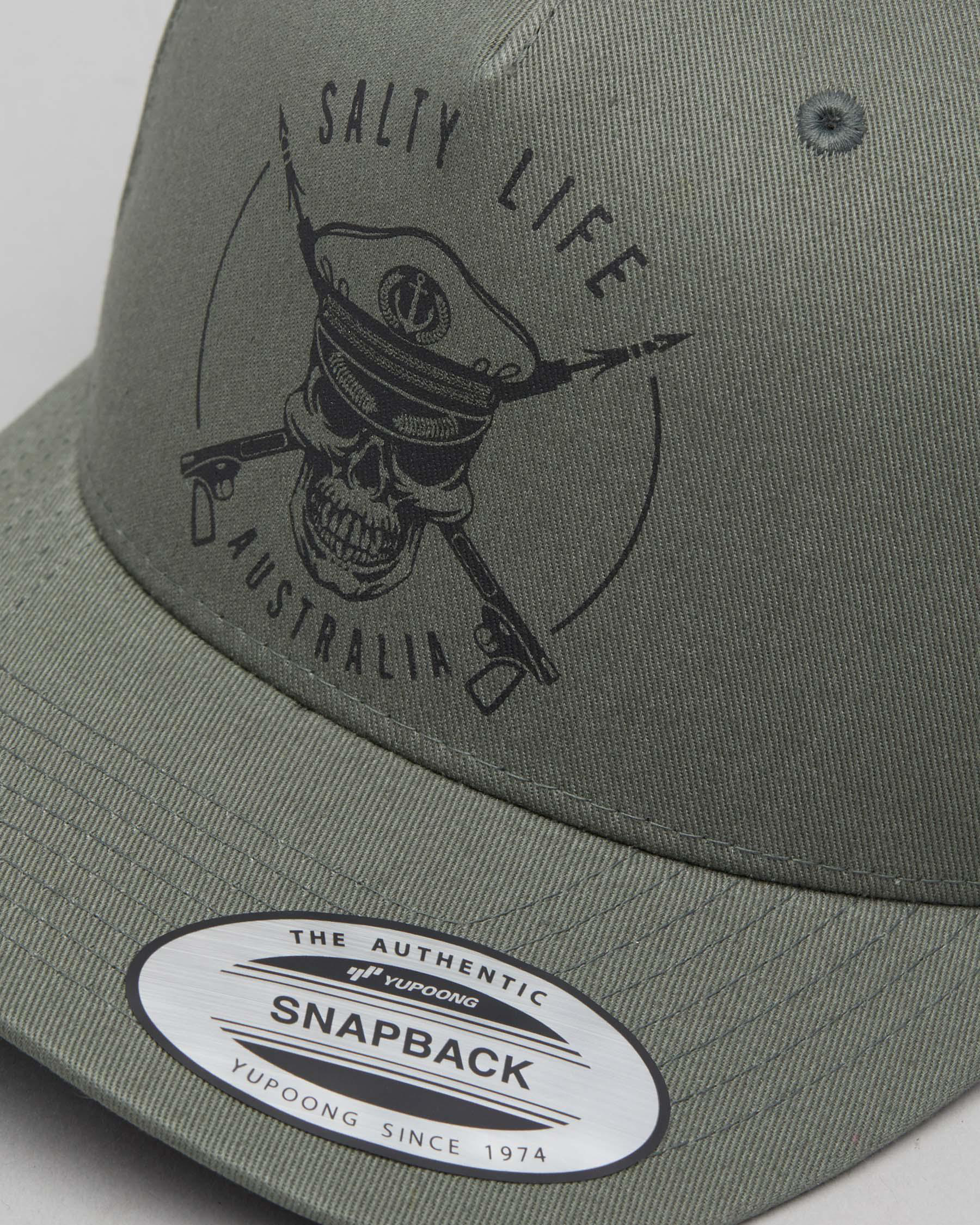 Shop Salty Life Oceans Folly Snapback Cap In Olive - Fast Shipping ...