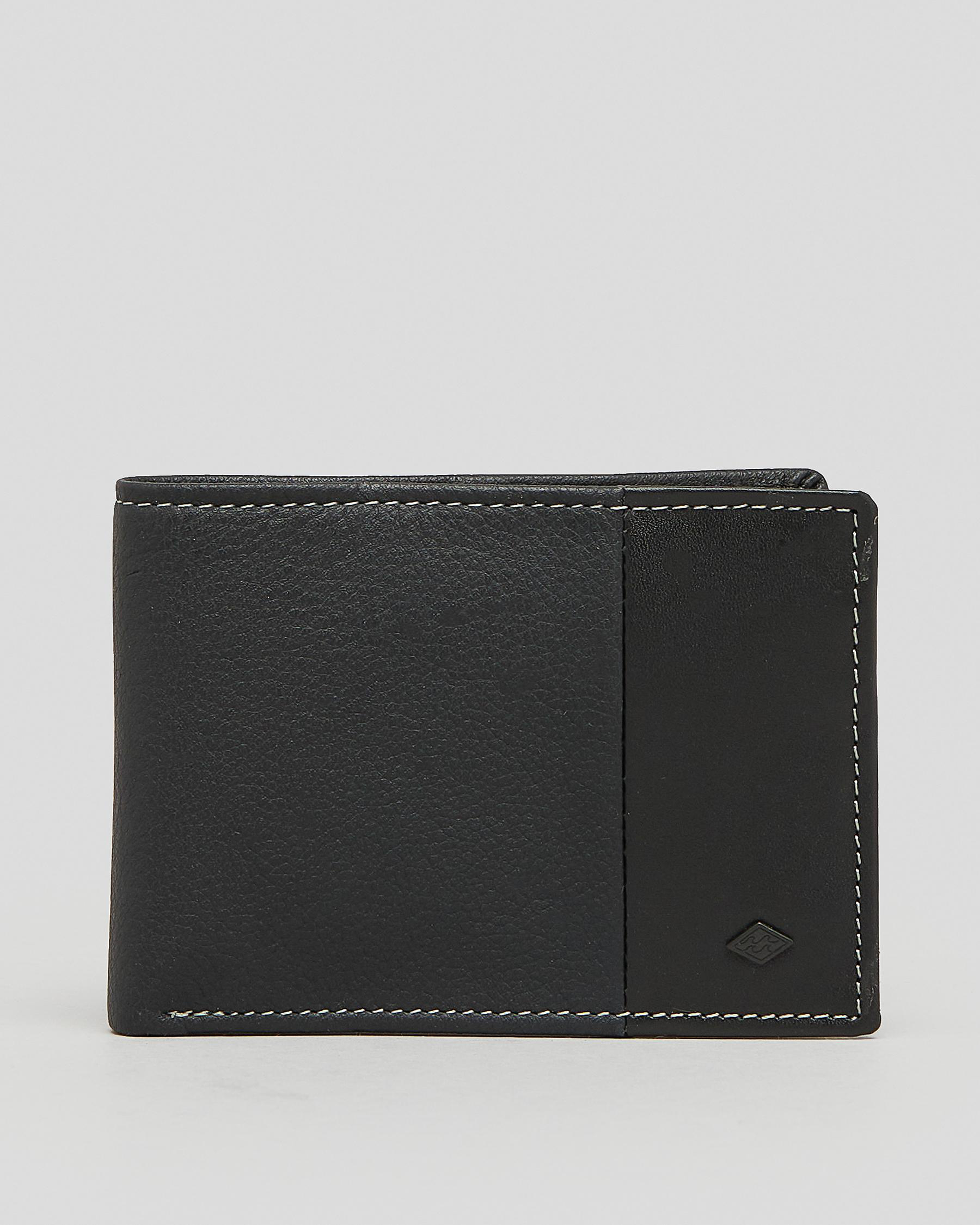 Shop Billabong Downtown Slim Line Wallet In Black Grain - Fast Shipping ...