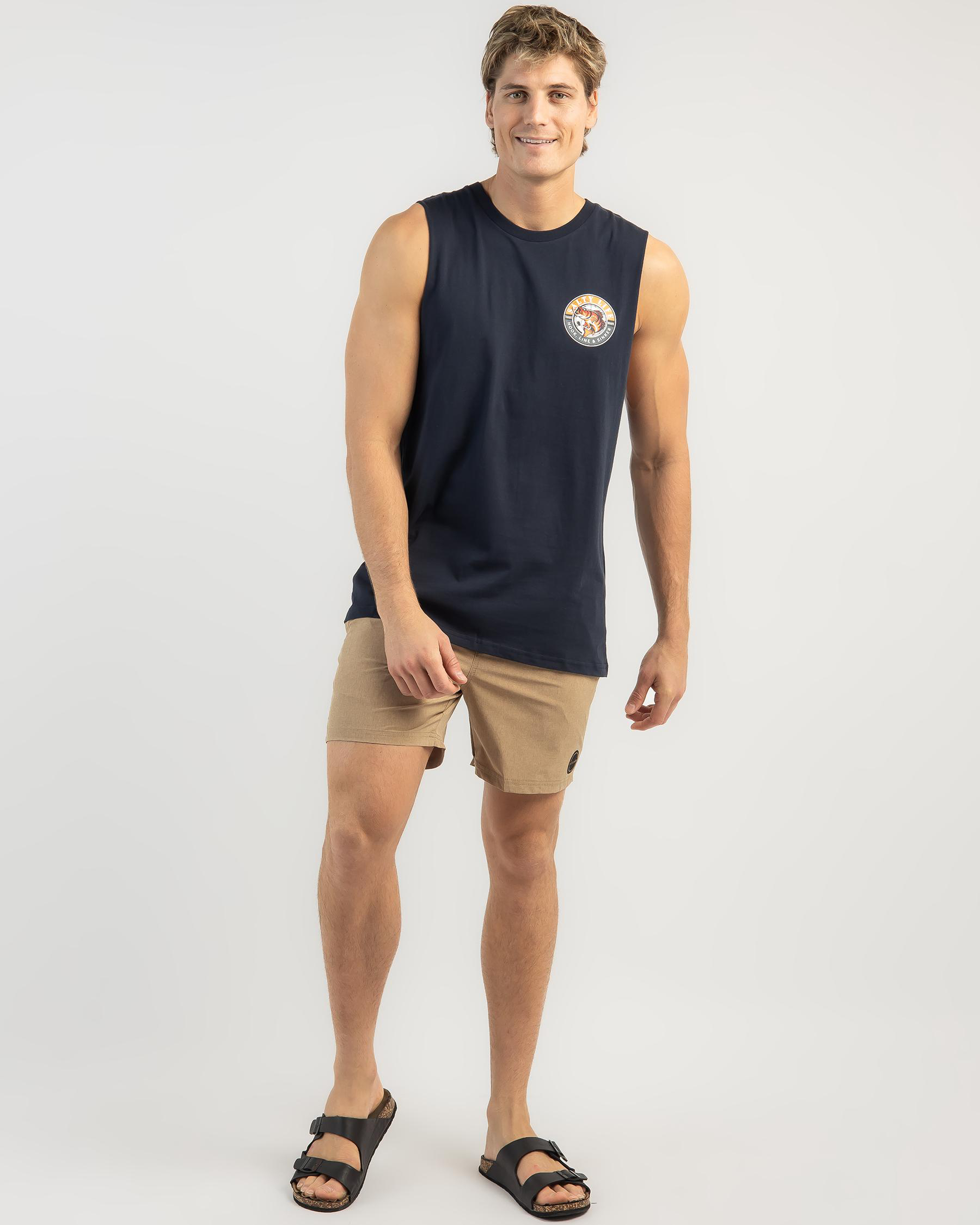 Shop Salty Life Hooked Muscle Tank In Navy - Fast Shipping & Easy ...