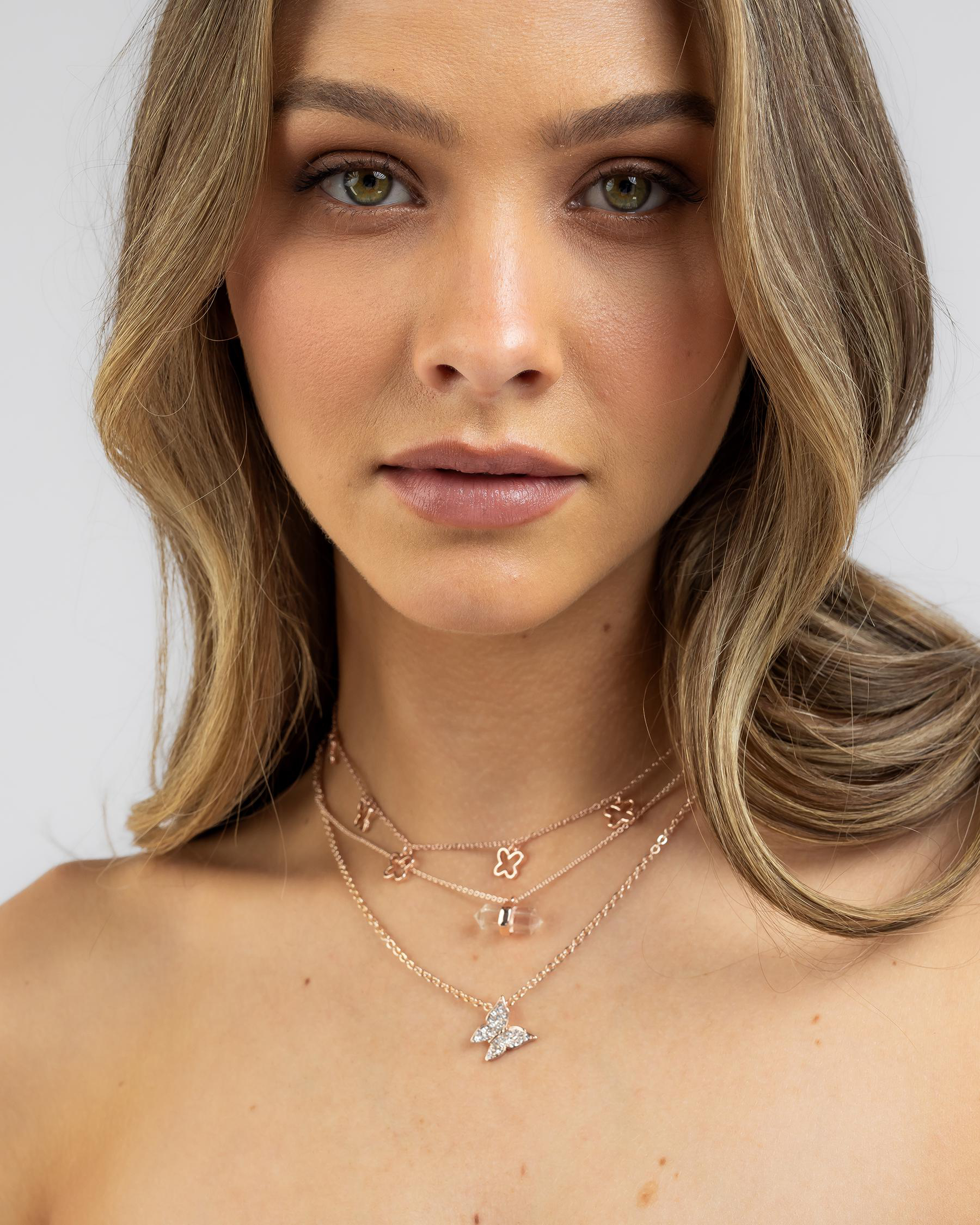 Shop Karyn In LA Claremont Necklace Pack In Light Rose Gold - Fast Shipping & Easy Returns ...