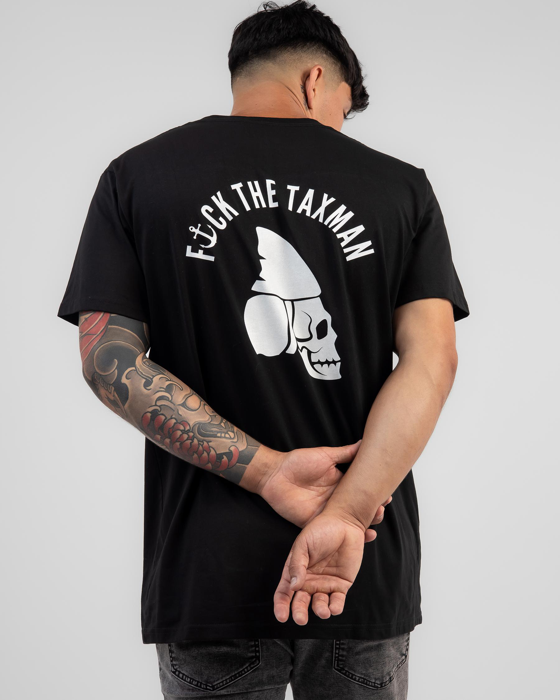 Shop Fck the Taxman Skully T-Shirt In Black - Fast Shipping & Easy ...