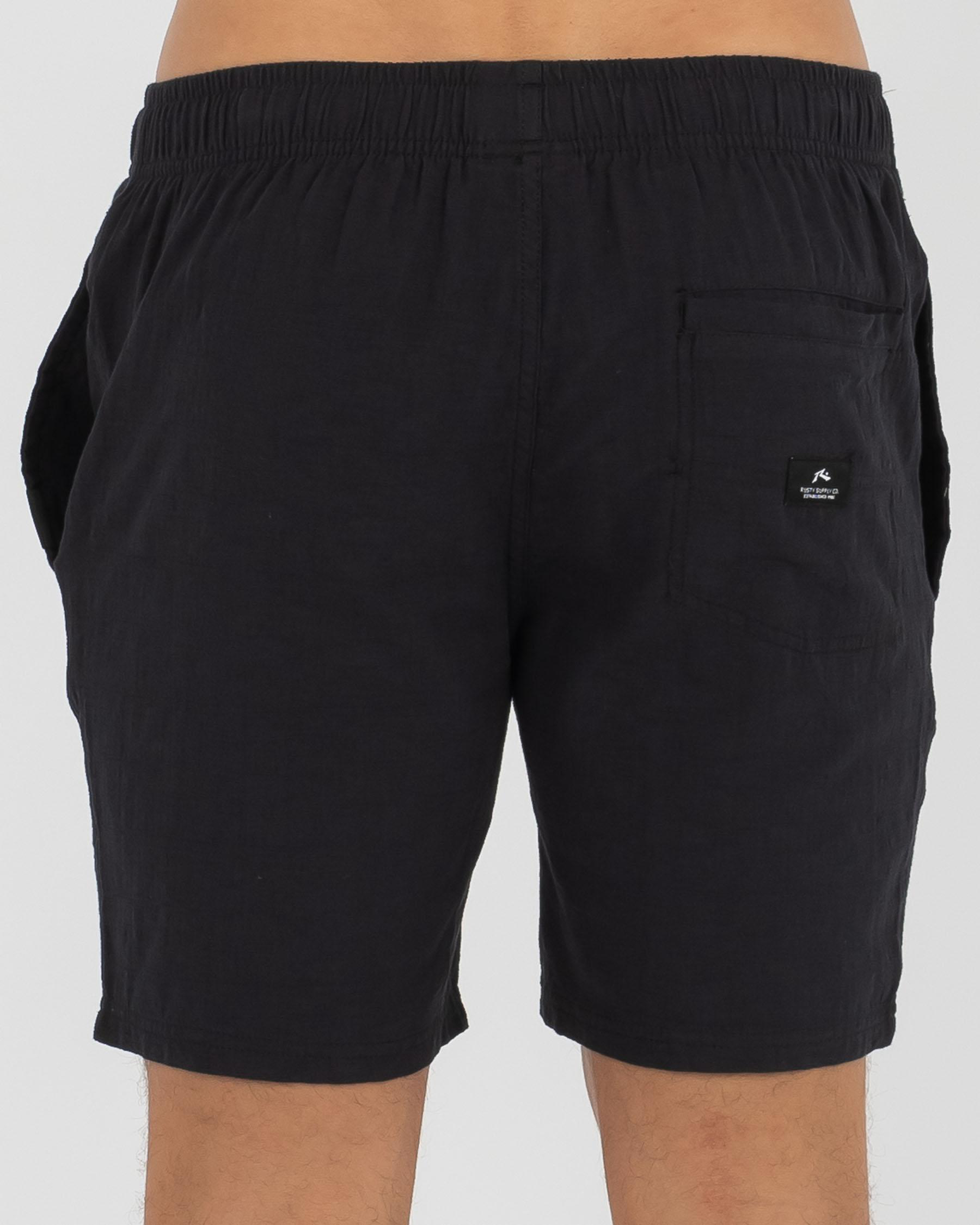 Shop Rusty Overtone Elastic Shorts In Washed Black - Fast Shipping ...