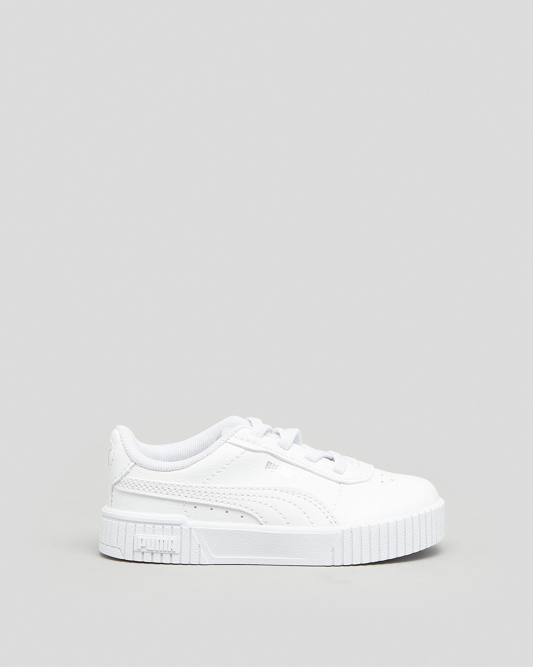 Shop Puma Toddlers' Carina Shoes In Puma White/puma White/puma Silver ...
