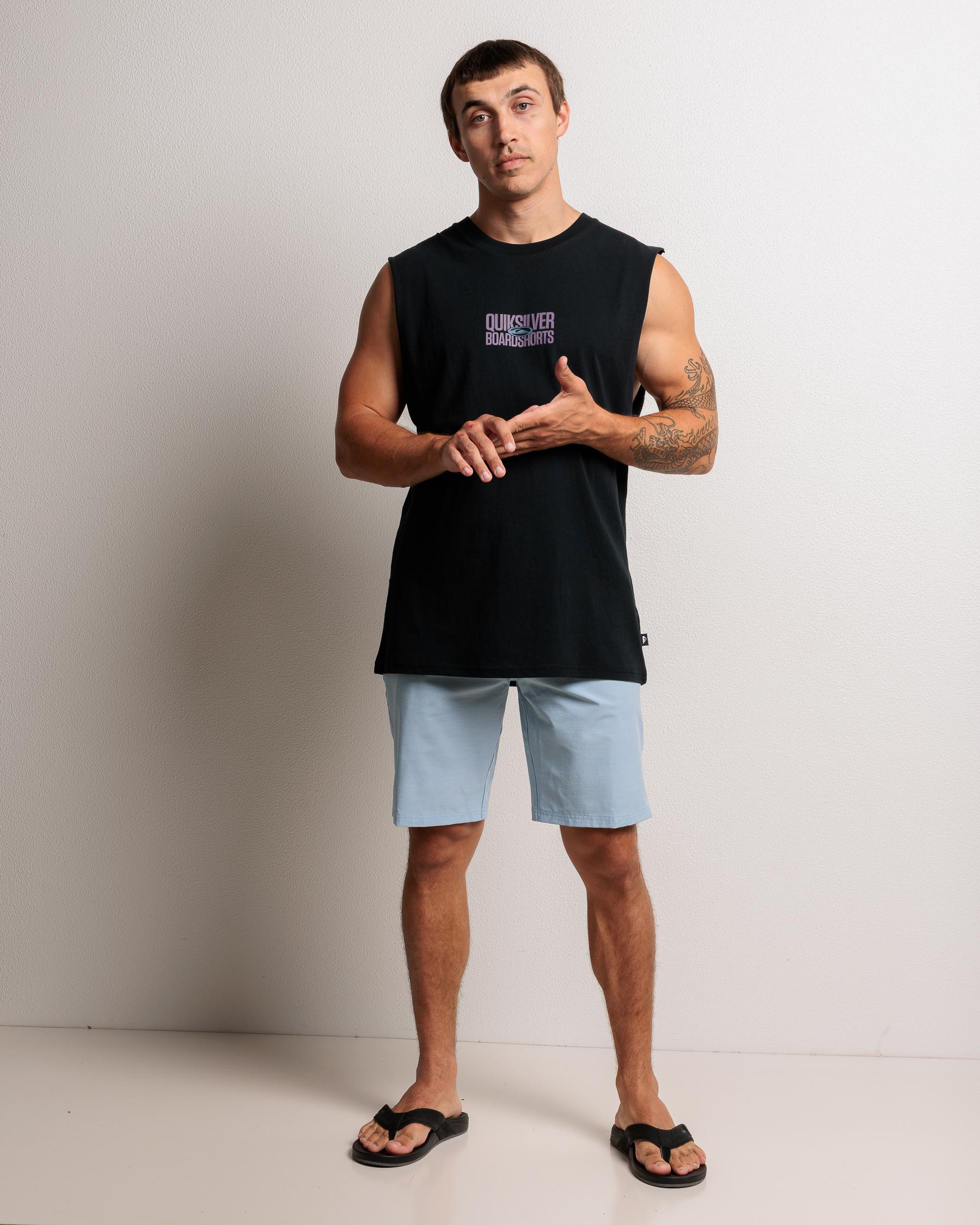 Shop Quiksilver Mega Stack Muscle Tank In Black - Fast Shipping & Easy ...