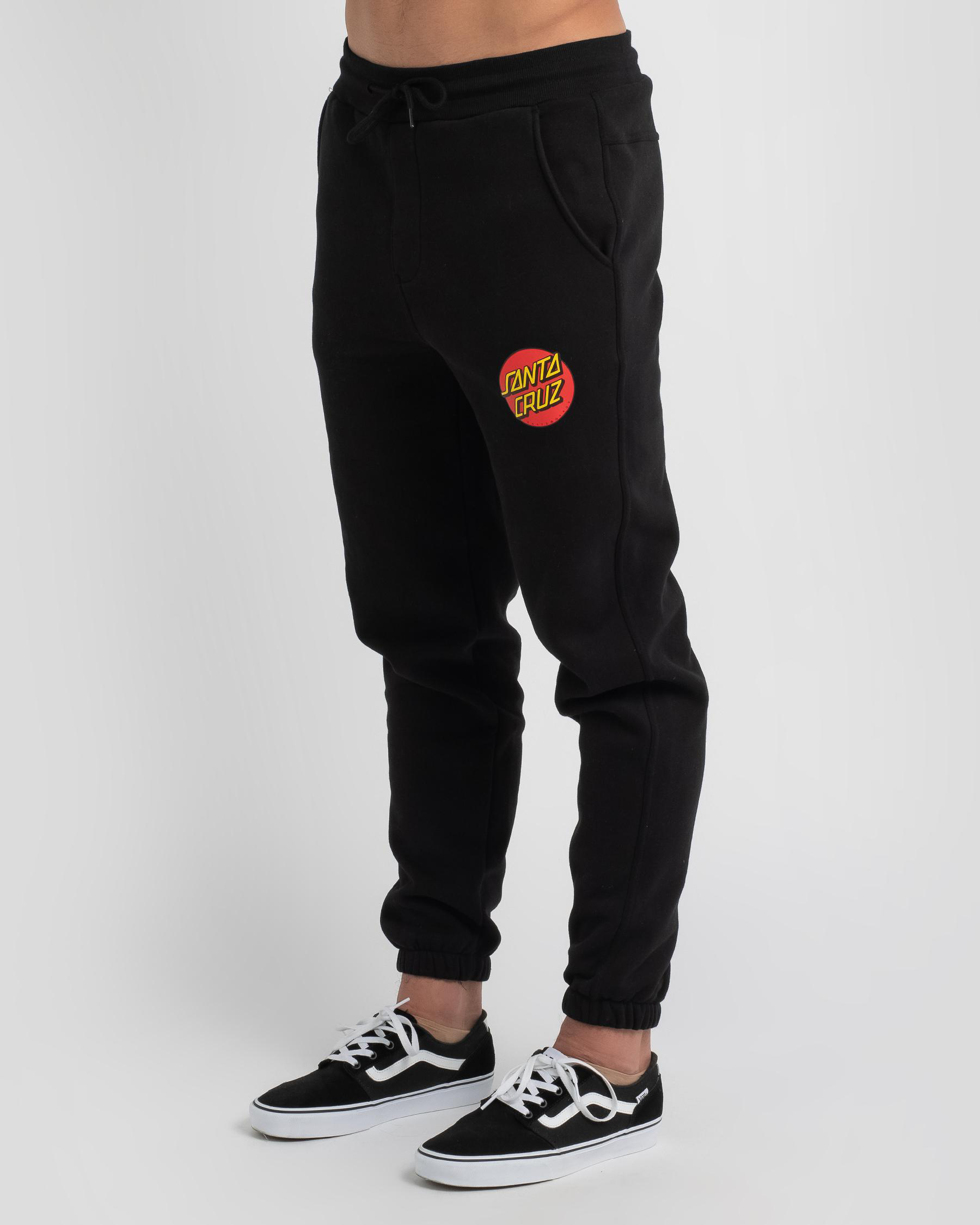 Shop Santa Cruz Classic Dot Track Pants In Black - Fast Shipping & Easy ...