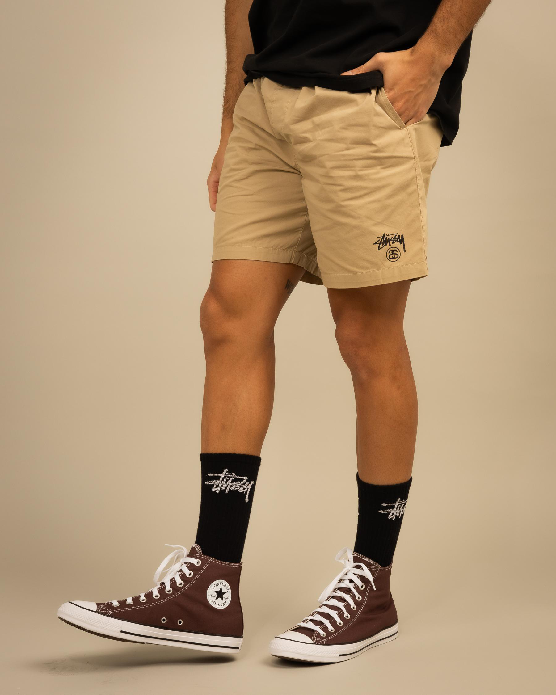 Shop Stussy Basic Stock Beach Shorts In Khaki - Fast Shipping & Easy Returns - City Beach Australia