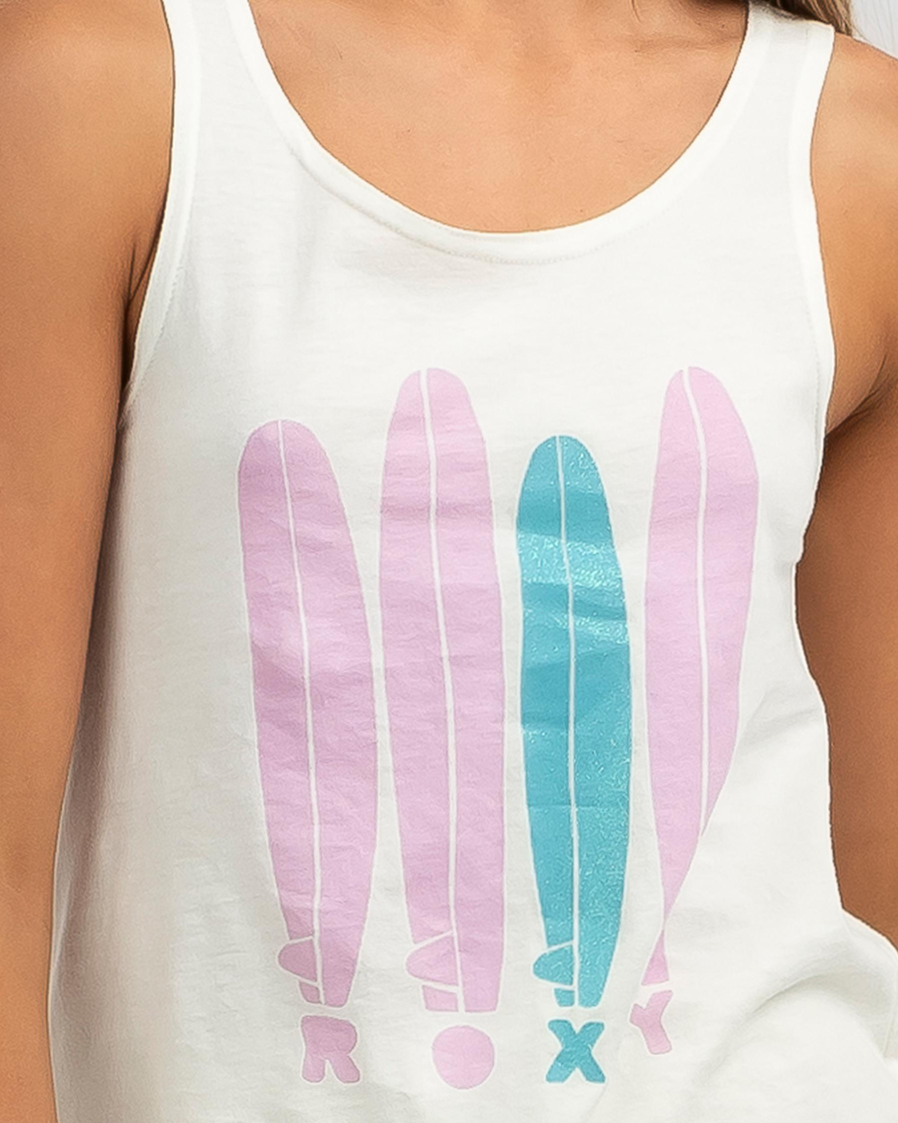 Shop Roxy Girls' Following The Sun Tank Top In Snow White - Fast ...