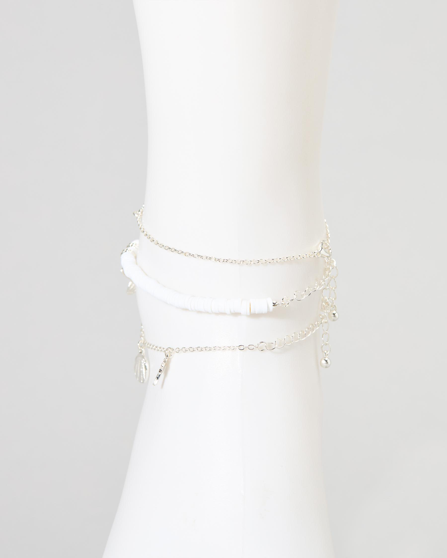 Shop Karyn In LA Sea Star Anklet Pack In Silver/white - Fast Shipping & Easy Returns - City ...