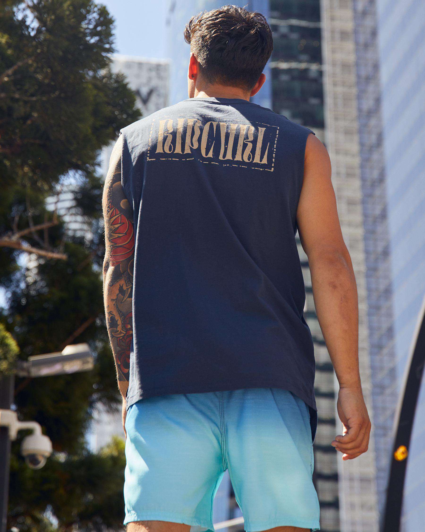 Shop Rip Curl Unity Muscle Tank In Dark Navy - Fast Shipping & Easy ...