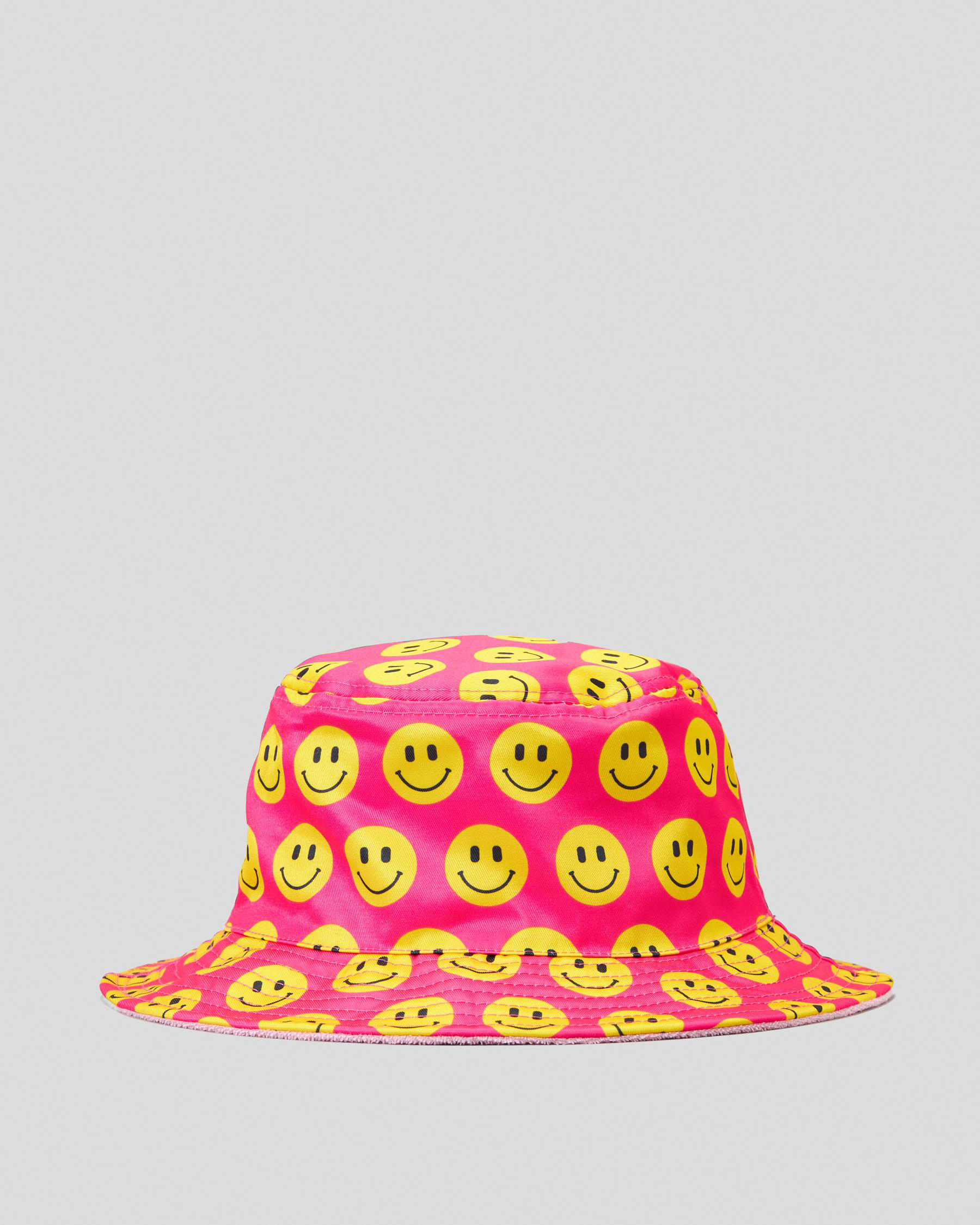 Lucid Smiley Bucket Hat In Pink - FREE* Shipping & Easy Returns - City ...