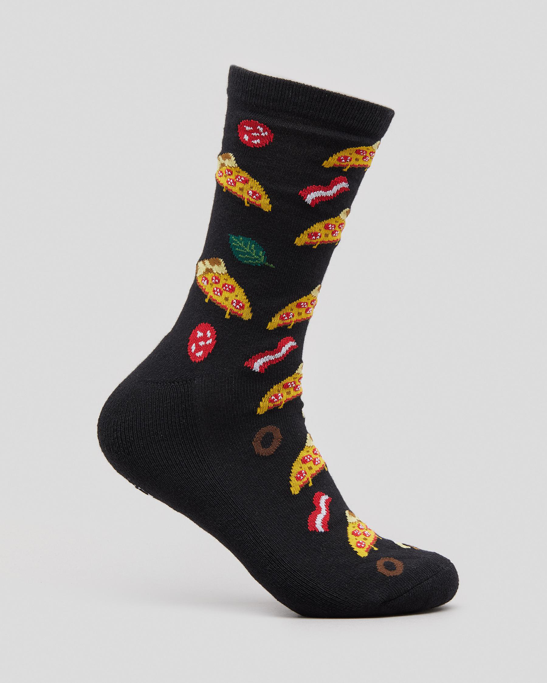 Shop Lucid Pizza Time Socks In Black - Fast Shipping & Easy Returns ...