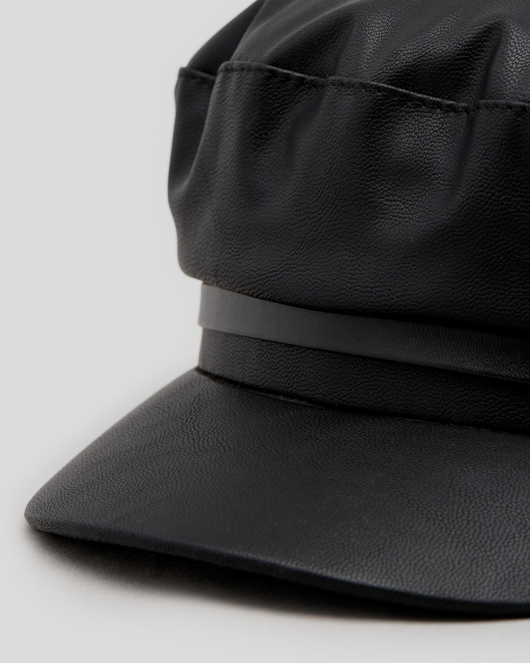 Shop Ava And Ever Quinn Lieutenant Cap In Black - Fast Shipping & Easy ...