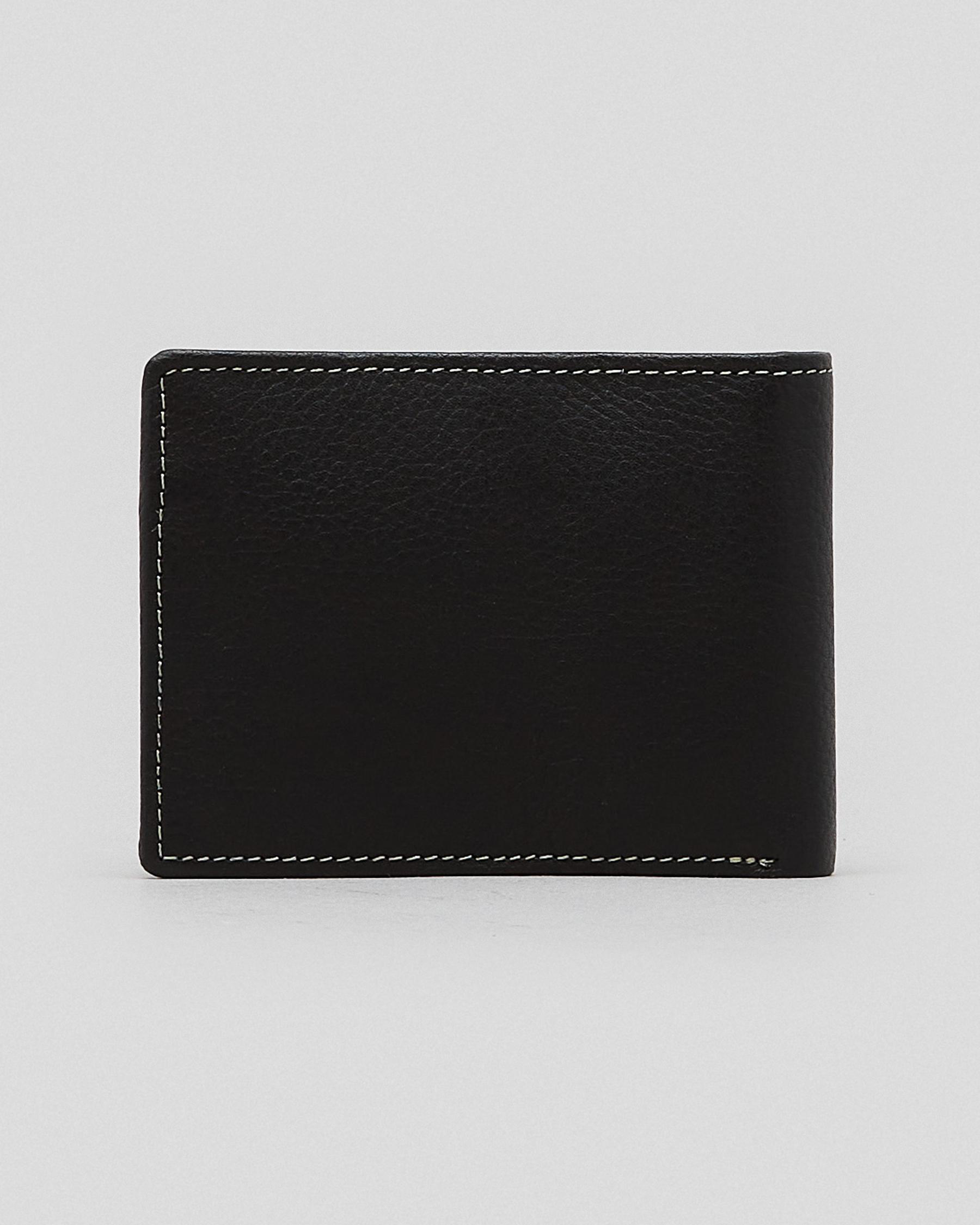 Shop Billabong Downtown Slim-Line Wallet In Black Grain - Fast Shipping ...