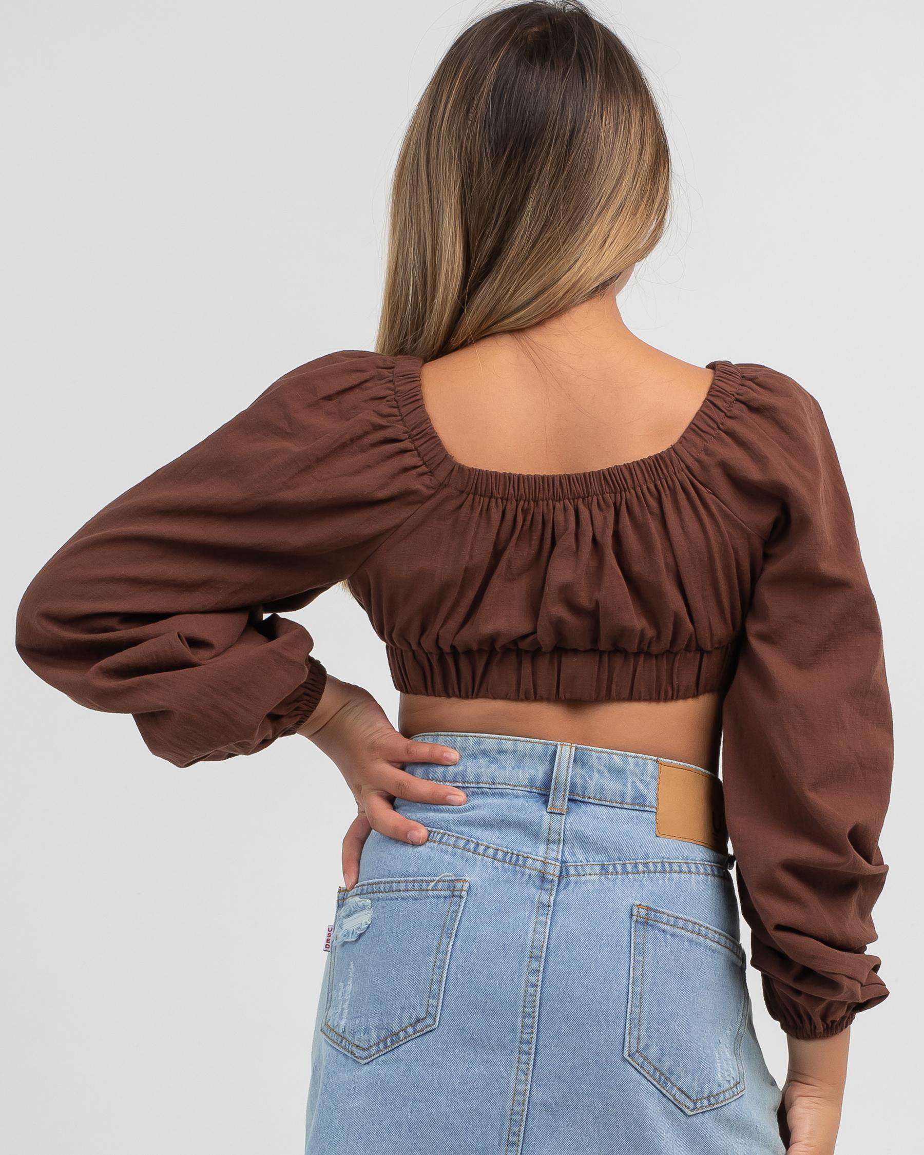 Shop Ava And Ever Girls' Indigo Top In Chocolate - Fast Shipping & Easy ...