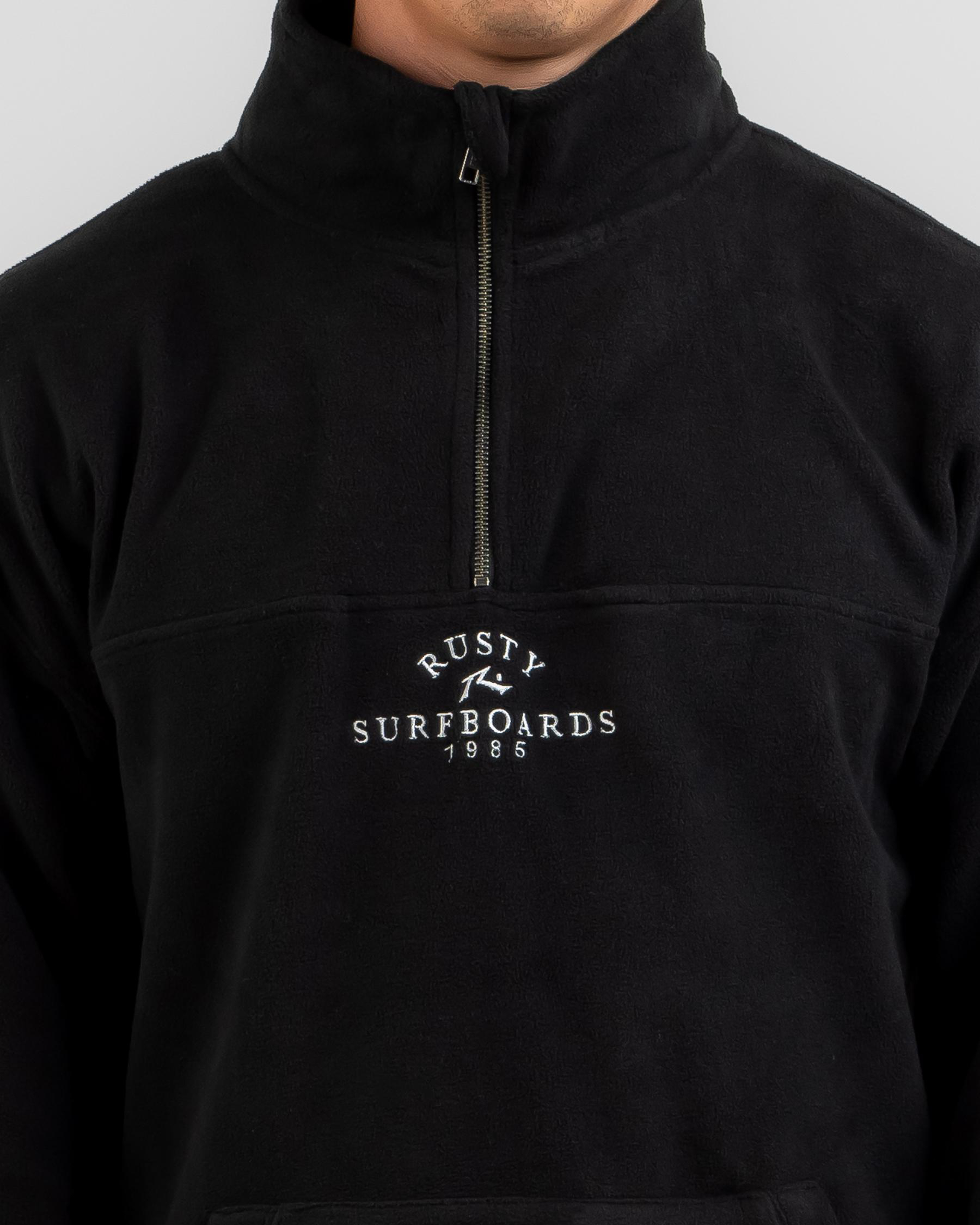 Shop Rusty Middle Section Quarter Zip Polar Fleece Sweatshirt In Black ...