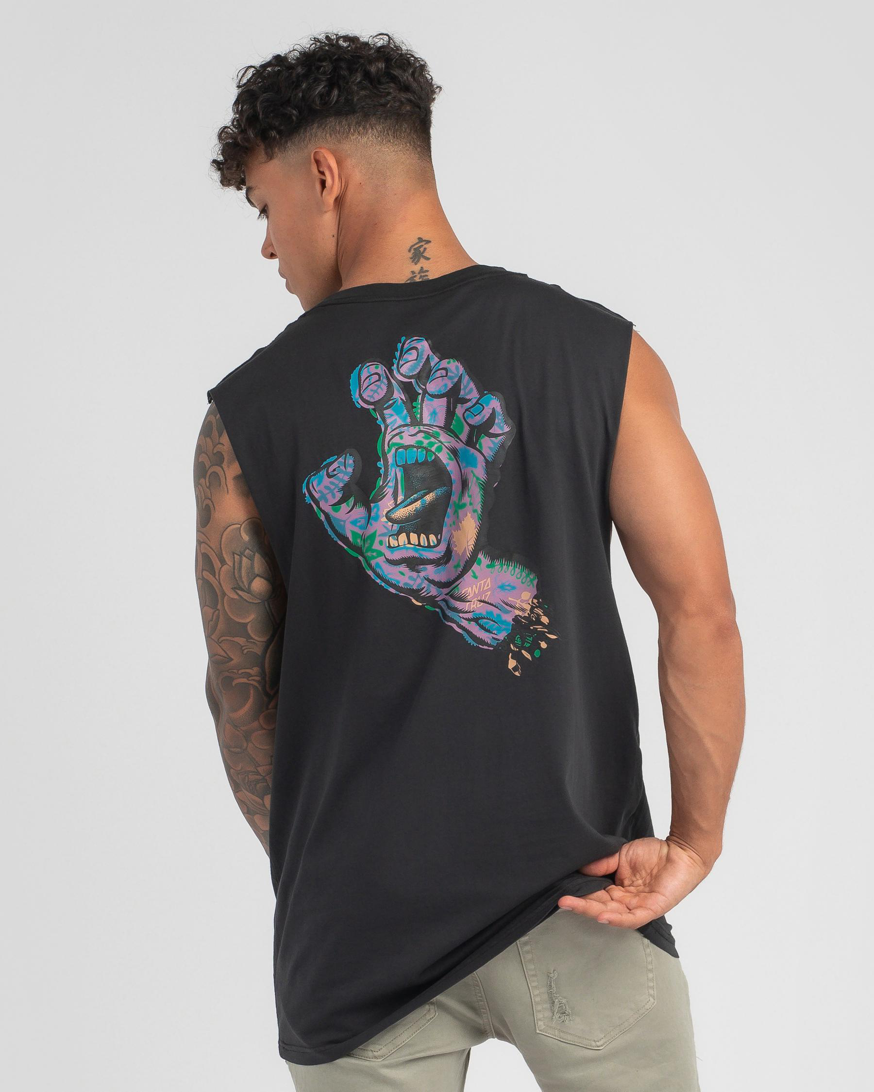 Shop Santa Cruz Foliage Hand Muscle Tank In Antique Black - Fast ...