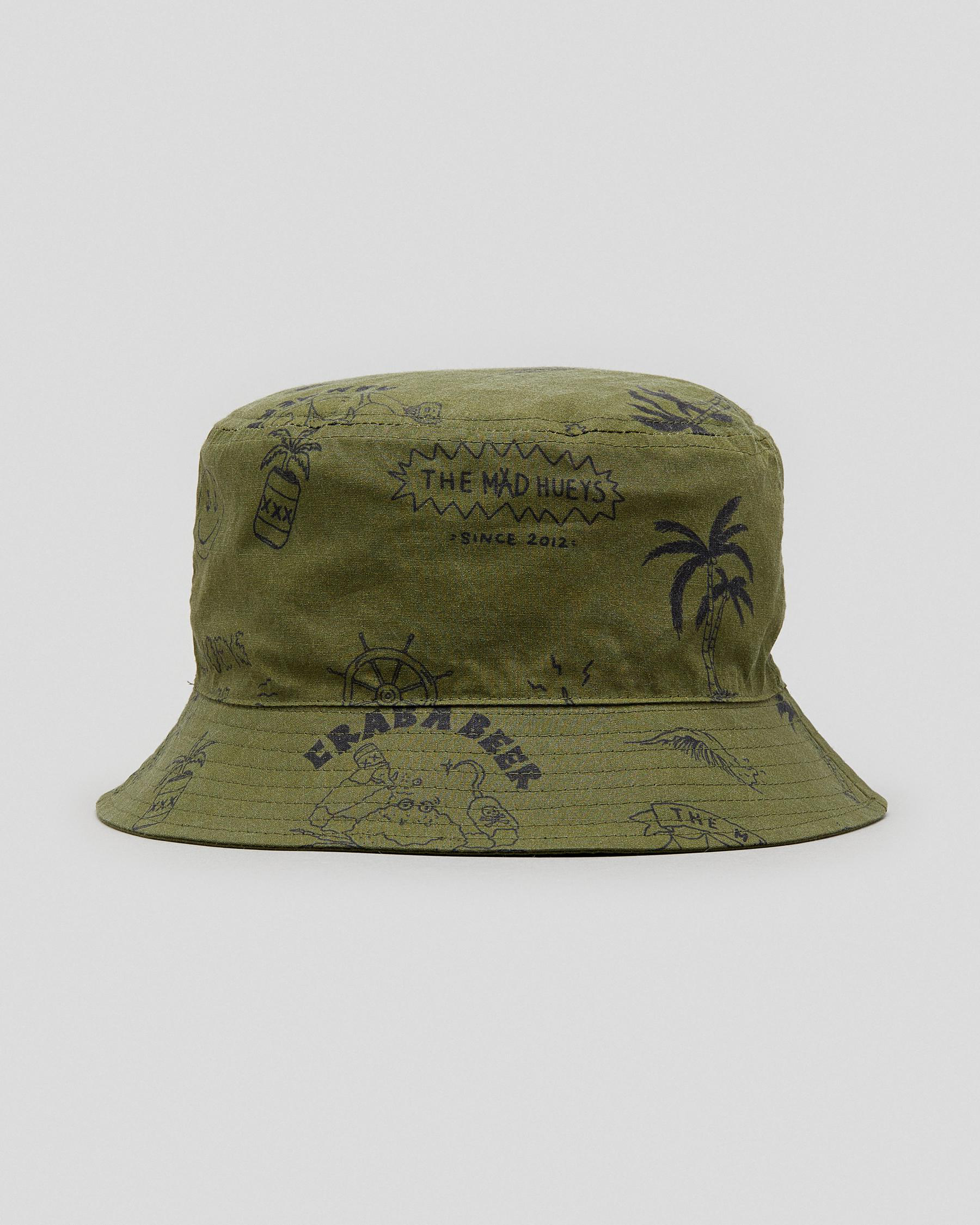 The Mad Hueys Let Us Live Reversible Bucket Hat In Dark Green - FREE ...