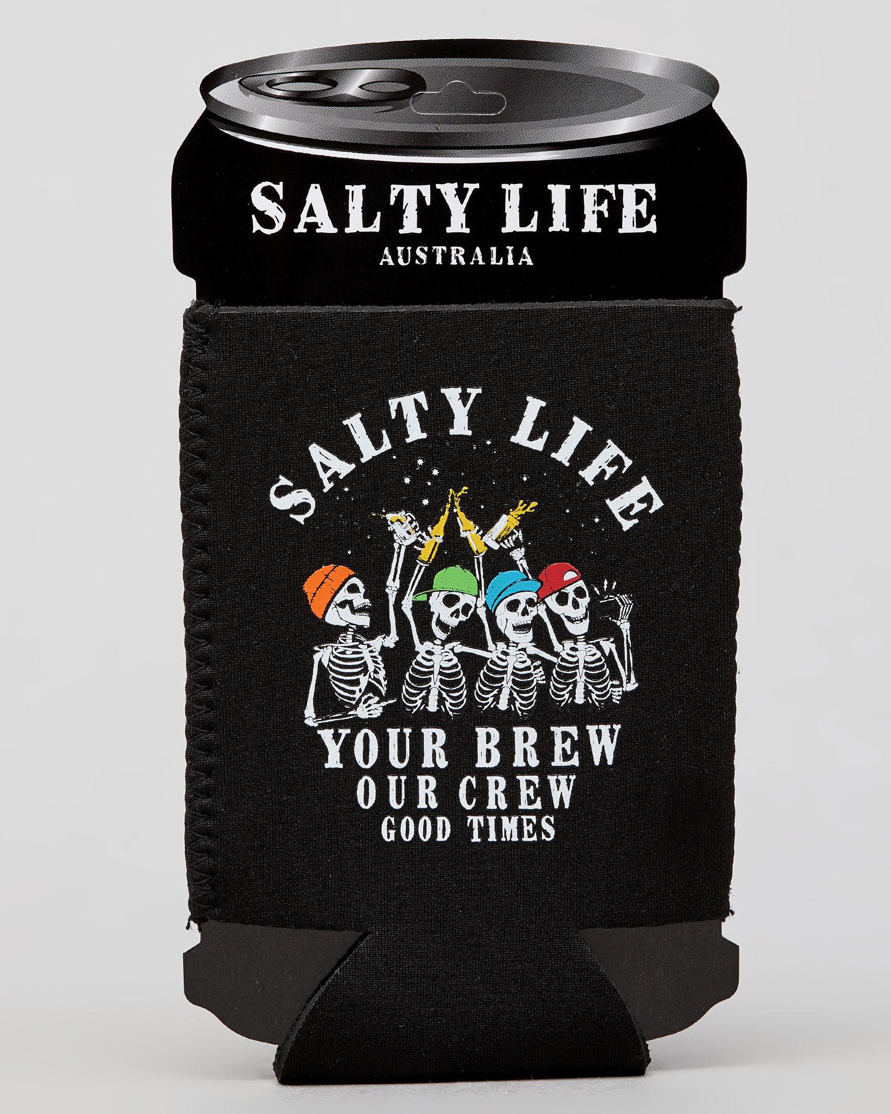 Shop Salty Life Beer Crew Stubby Cooler In Black - Fast Shipping & Easy ...