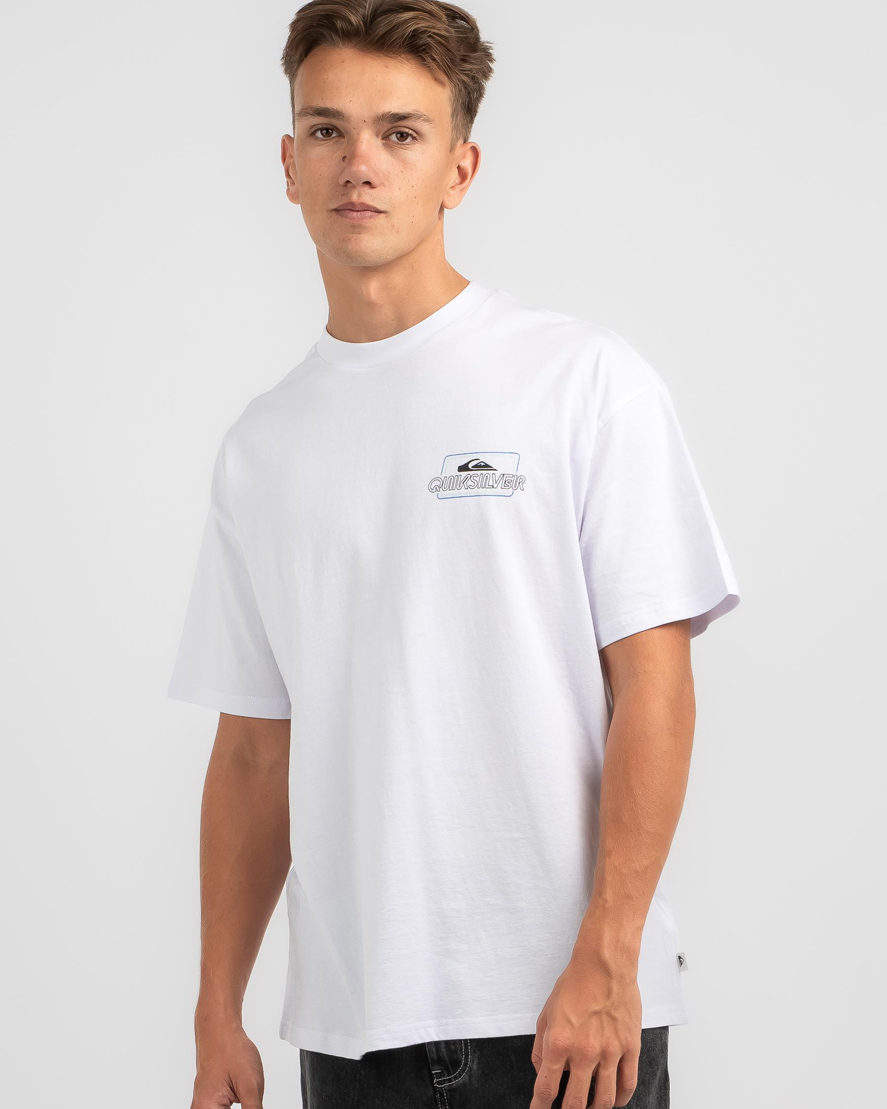 Shop Quiksilver Line By Line T-Shirt In White - Fast Shipping & Easy ...