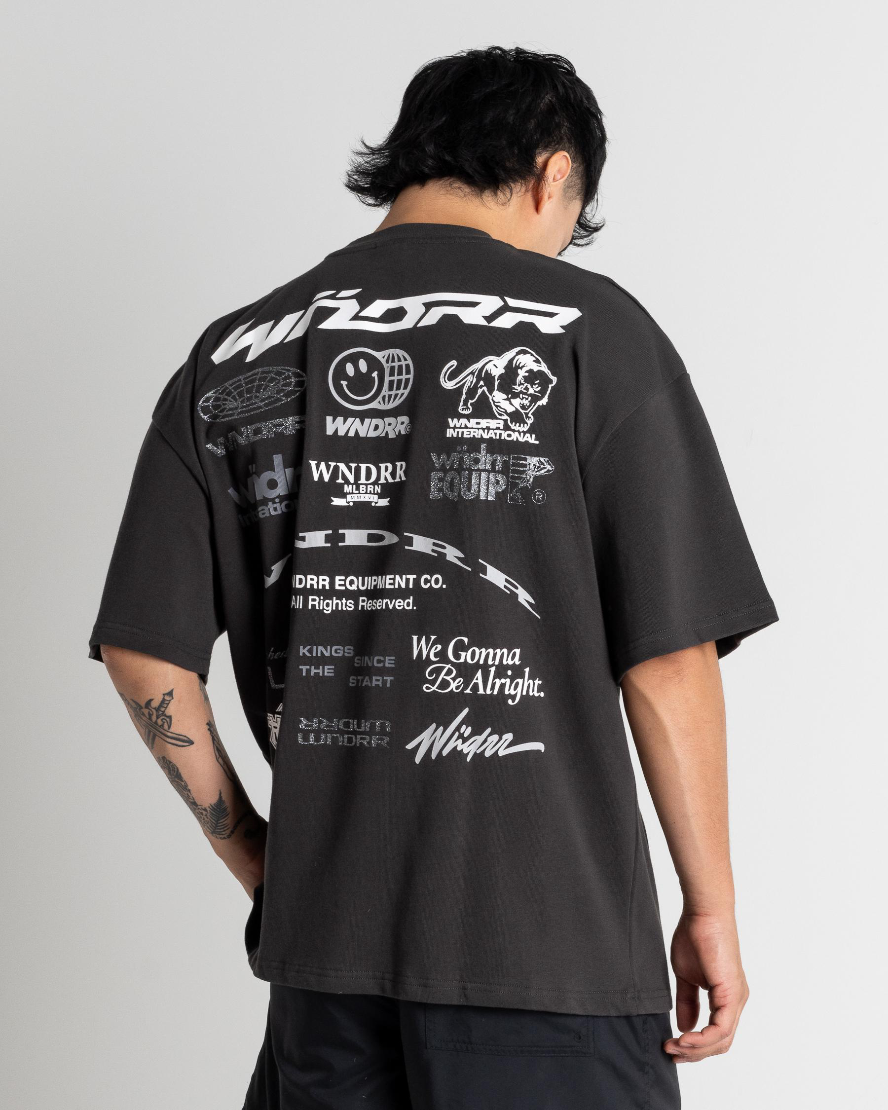 Shop Wndrr Represent Heavyweight T-Shirt In Faded Black - Fast Shipping ...