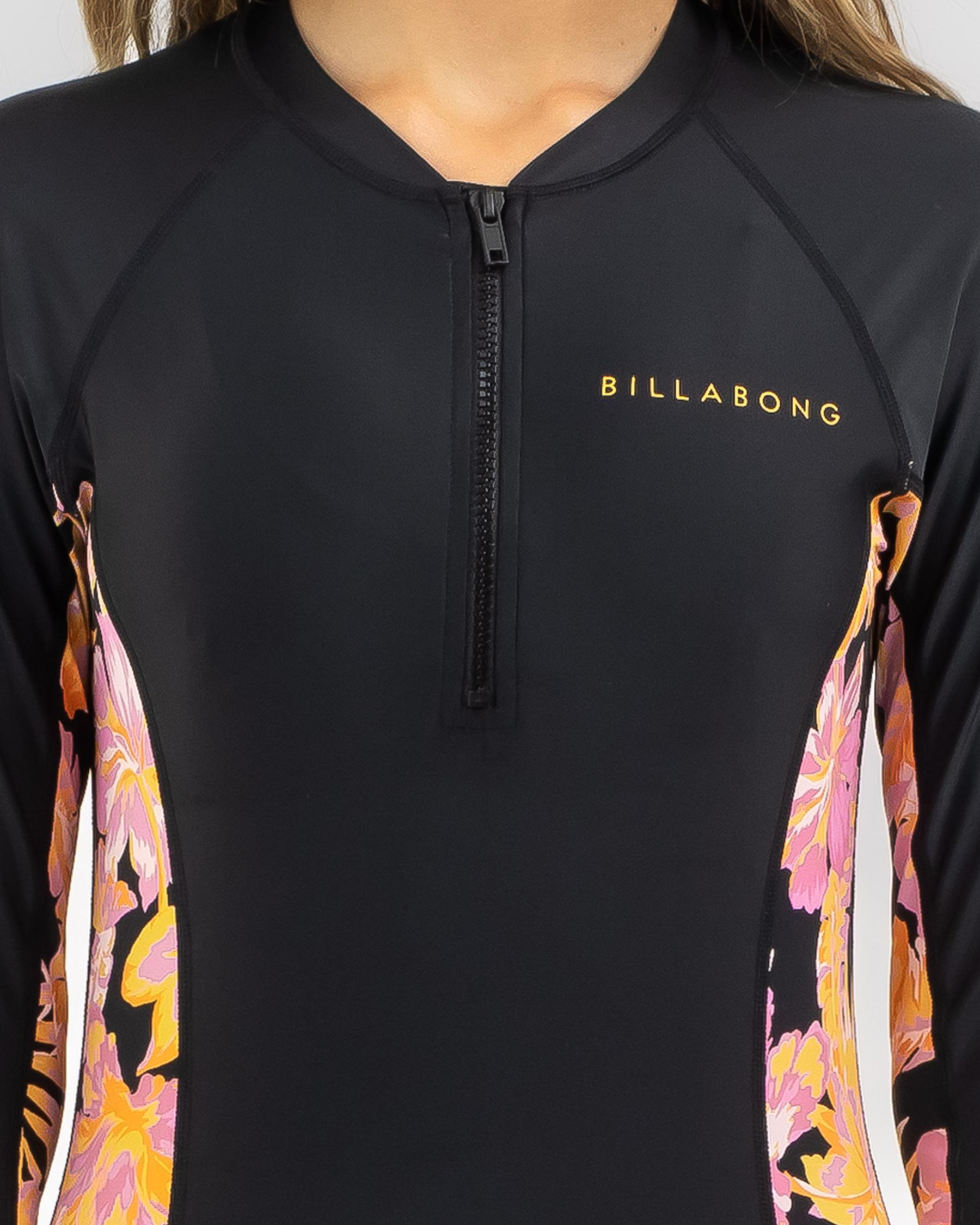 Shop Billabong Copacabana Reef Break Long Sleeve Rash Vest In Black ...