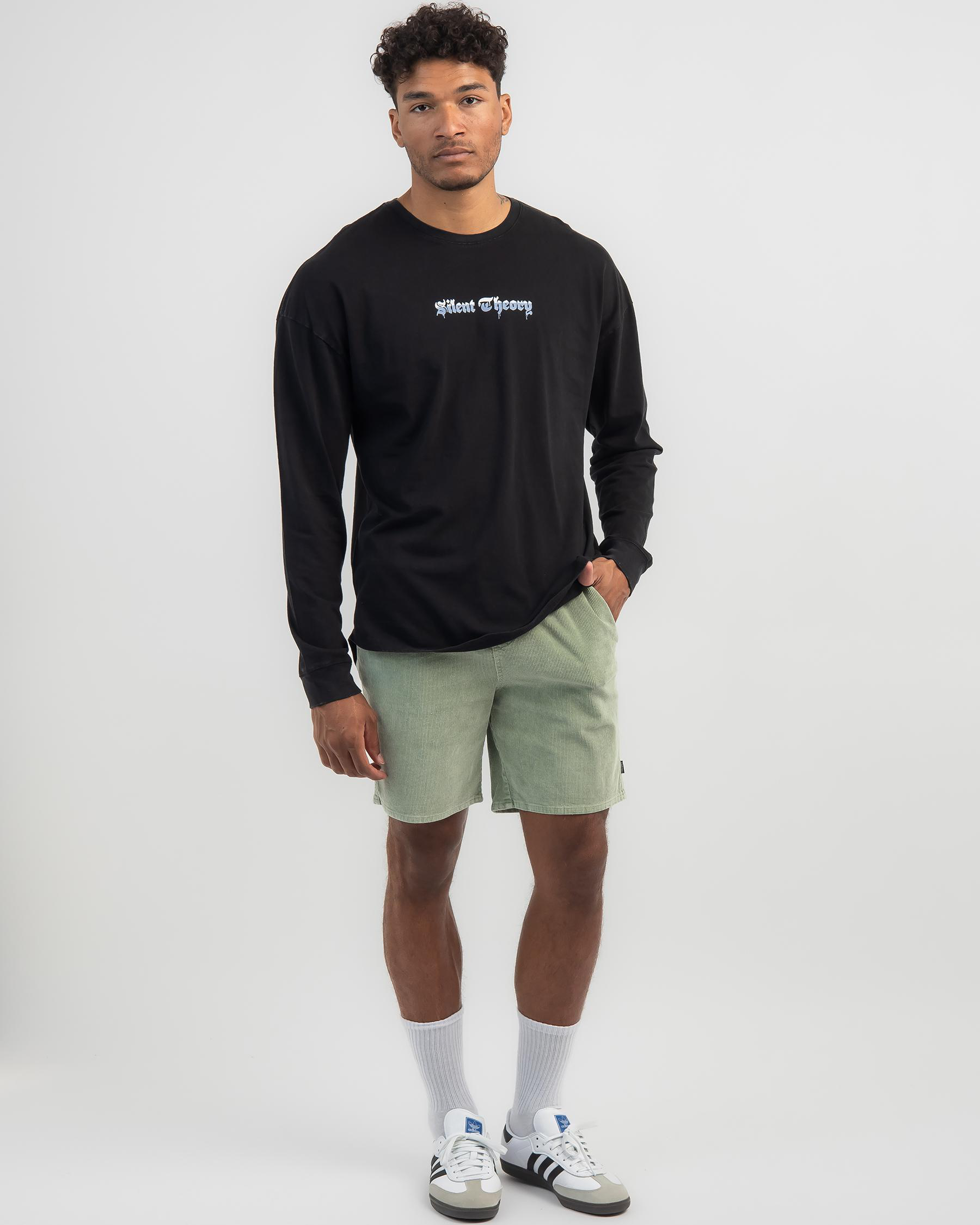 Shop Silent Theory Cord Shorts In Light Green - Fast Shipping & Easy ...