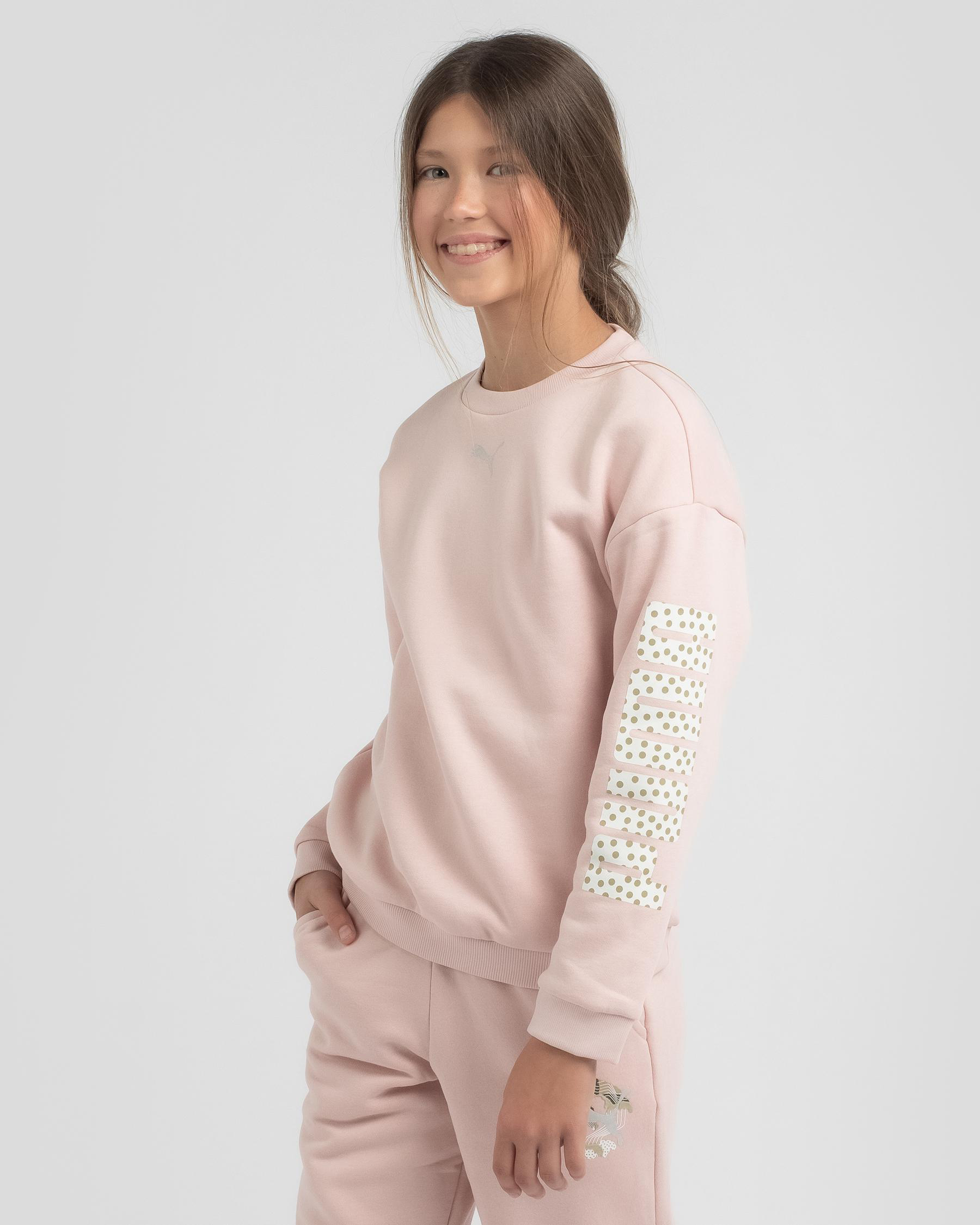 Shop Puma Girls' Alpha Sweatshirt In Lotus - Fast Shipping & Easy ...